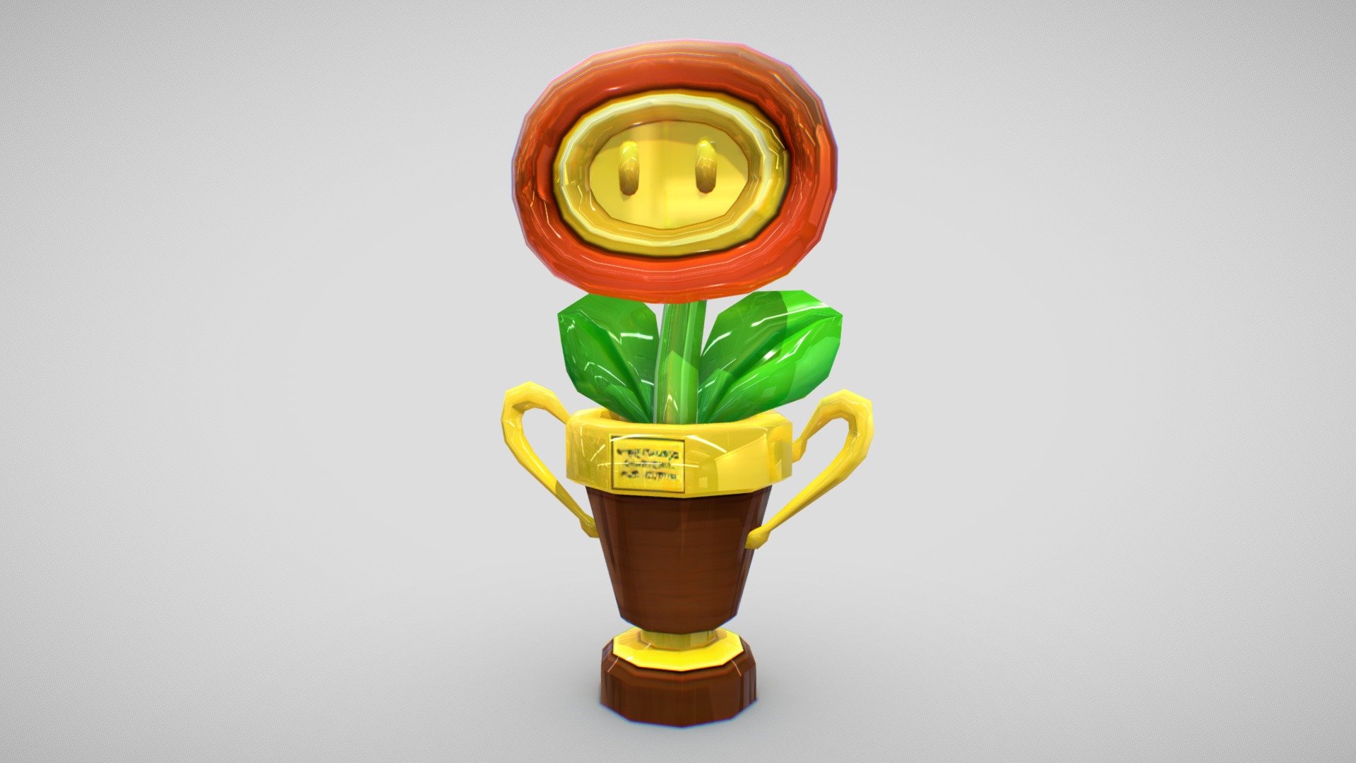 Fire Flower Trophy - Mario Kart 7 - Buy Royalty Free 3D model by ...