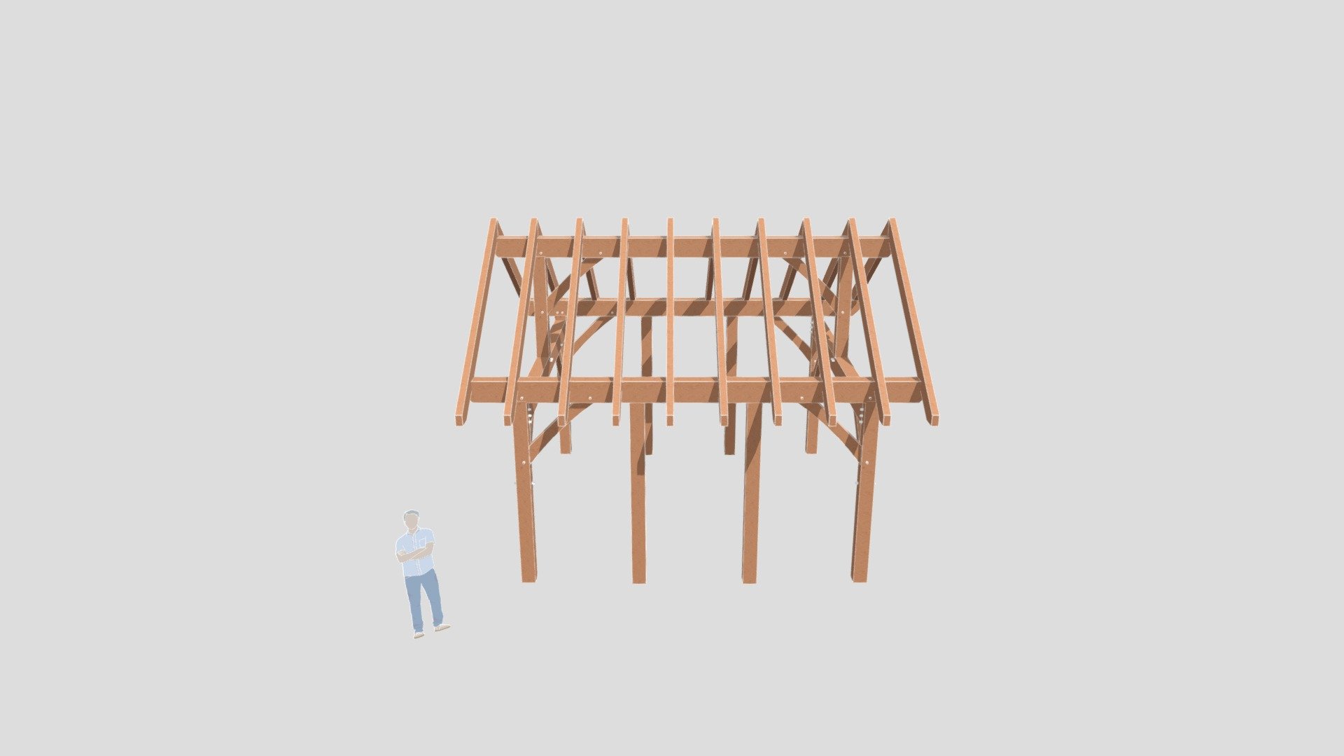 16x16 Custom Timber Frame - 3D model by BIGWOOD [d14280f] - Sketchfab