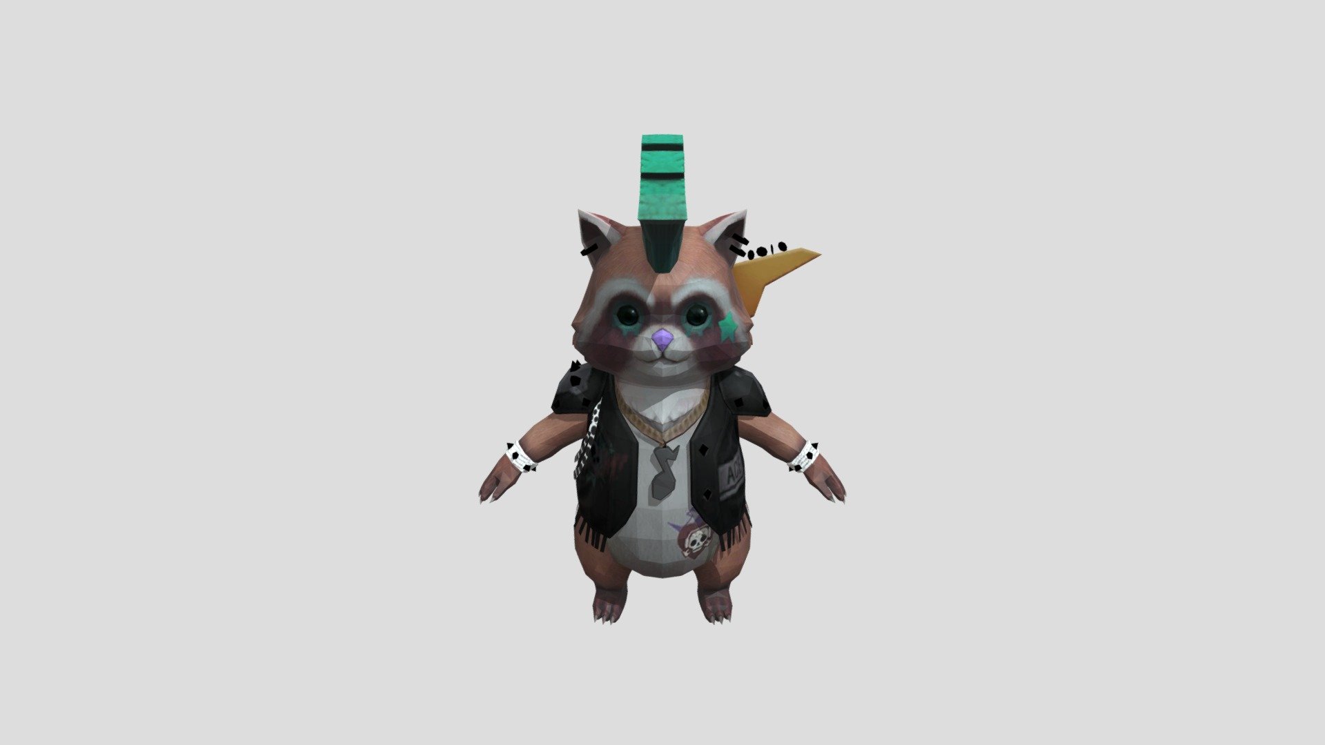 punk raccoon - Download Free 3D model by general1967 [d143036] - Sketchfab