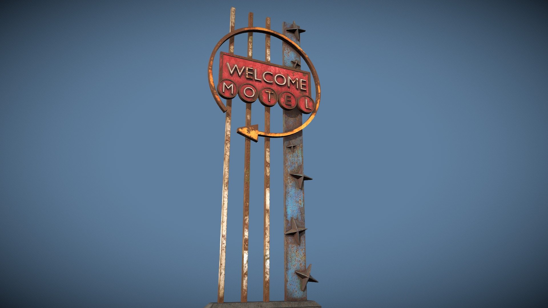 Rust Classic American Motel signboard - Download Free 3D model by exiS7 ...