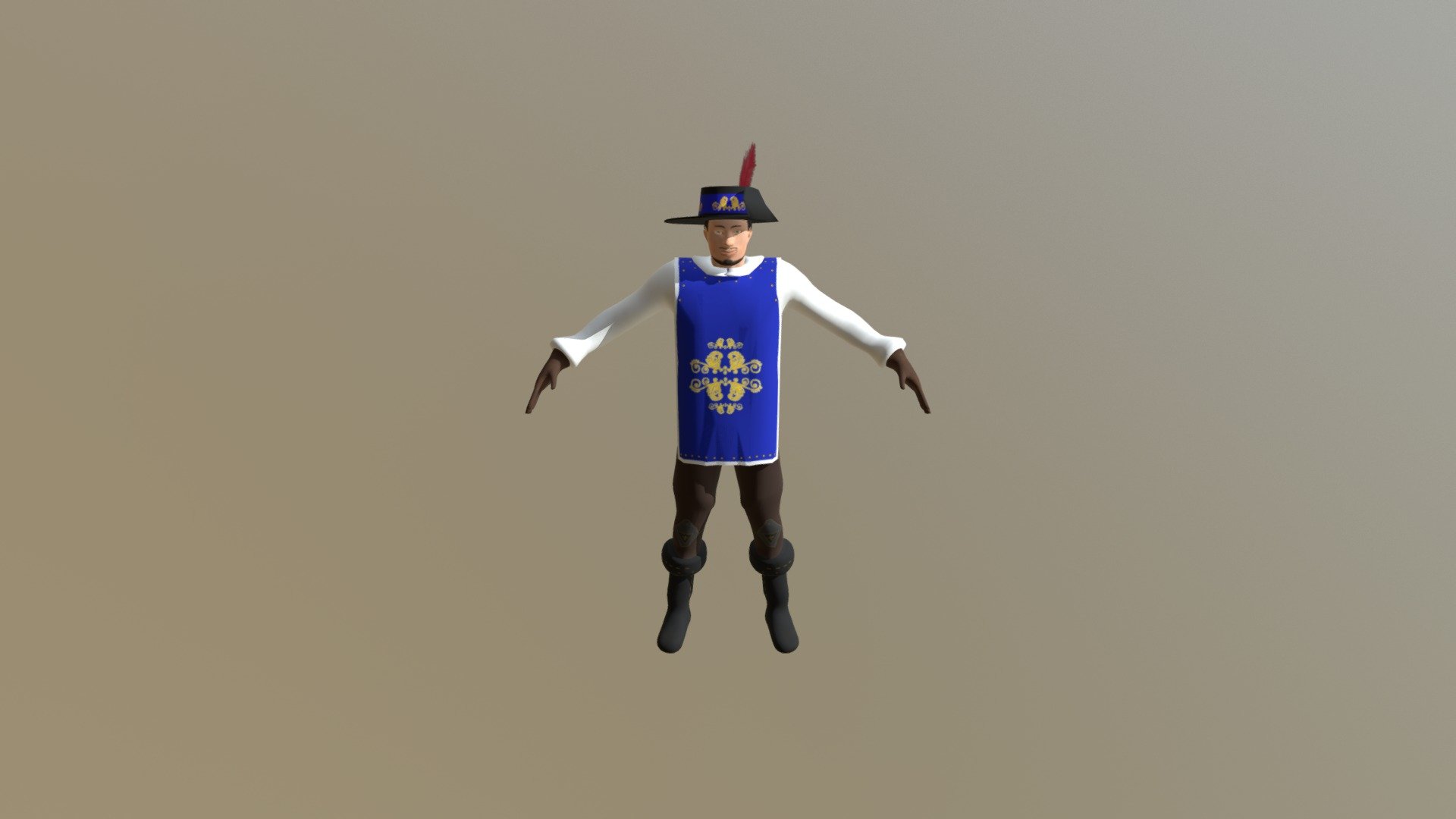 Musketeer Blue - 3D model by Andrei (@atanna2007) [d14fdee] - Sketchfab