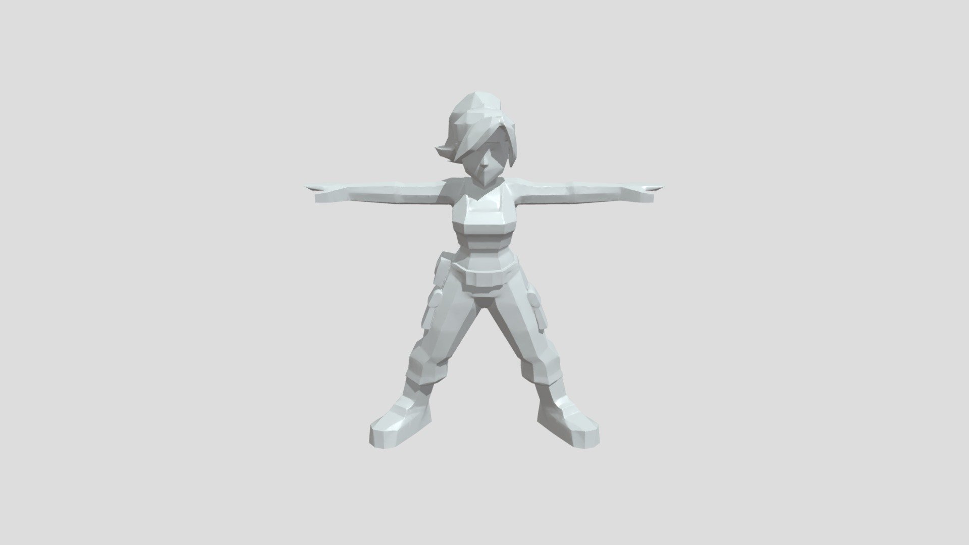 Low-poly female soldier character model - 3D model by jeanpierreeme ...