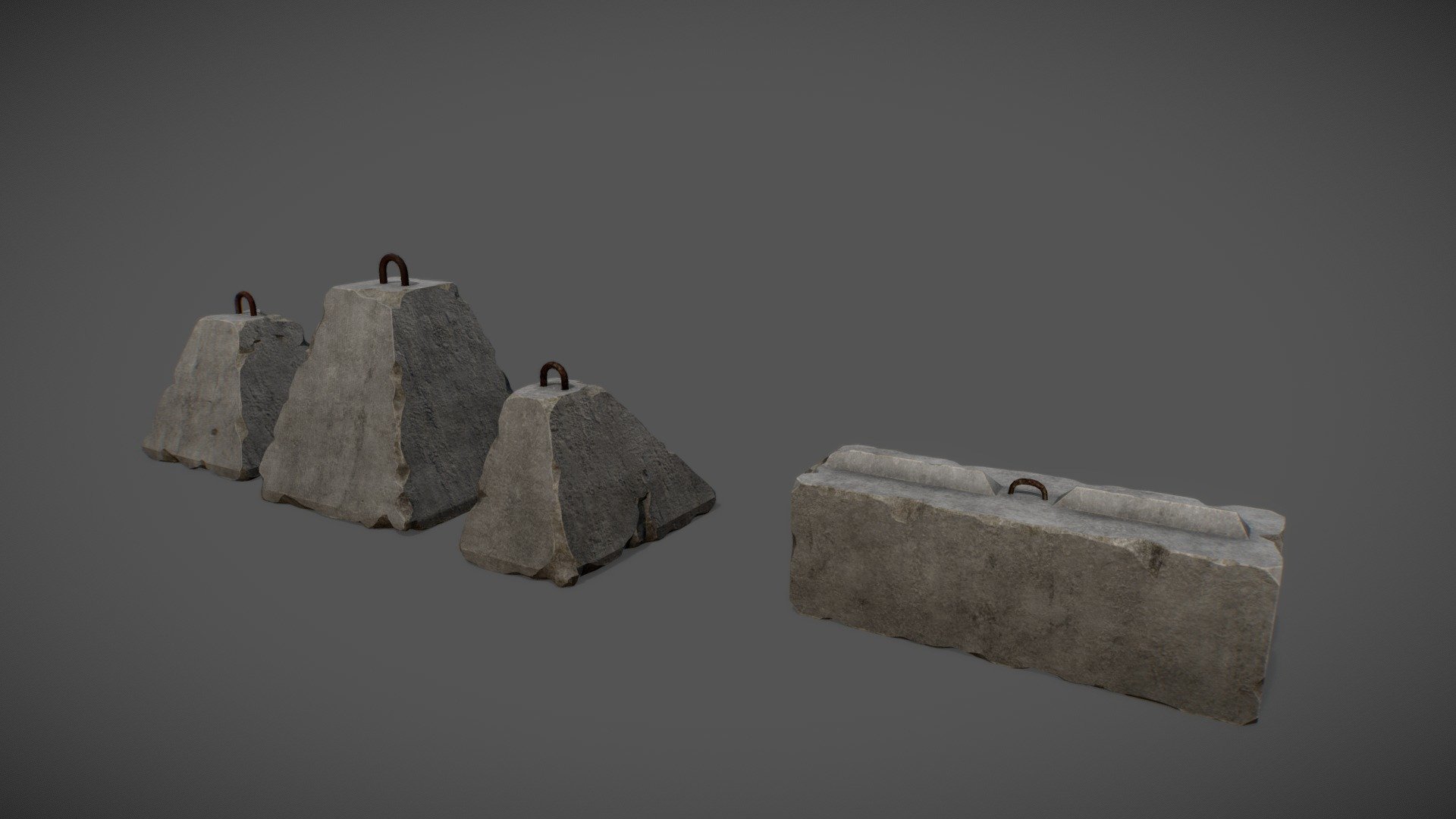 Concrete Barricades 02 - Buy Royalty Free 3D model by Lodgelus [d1590cc ...