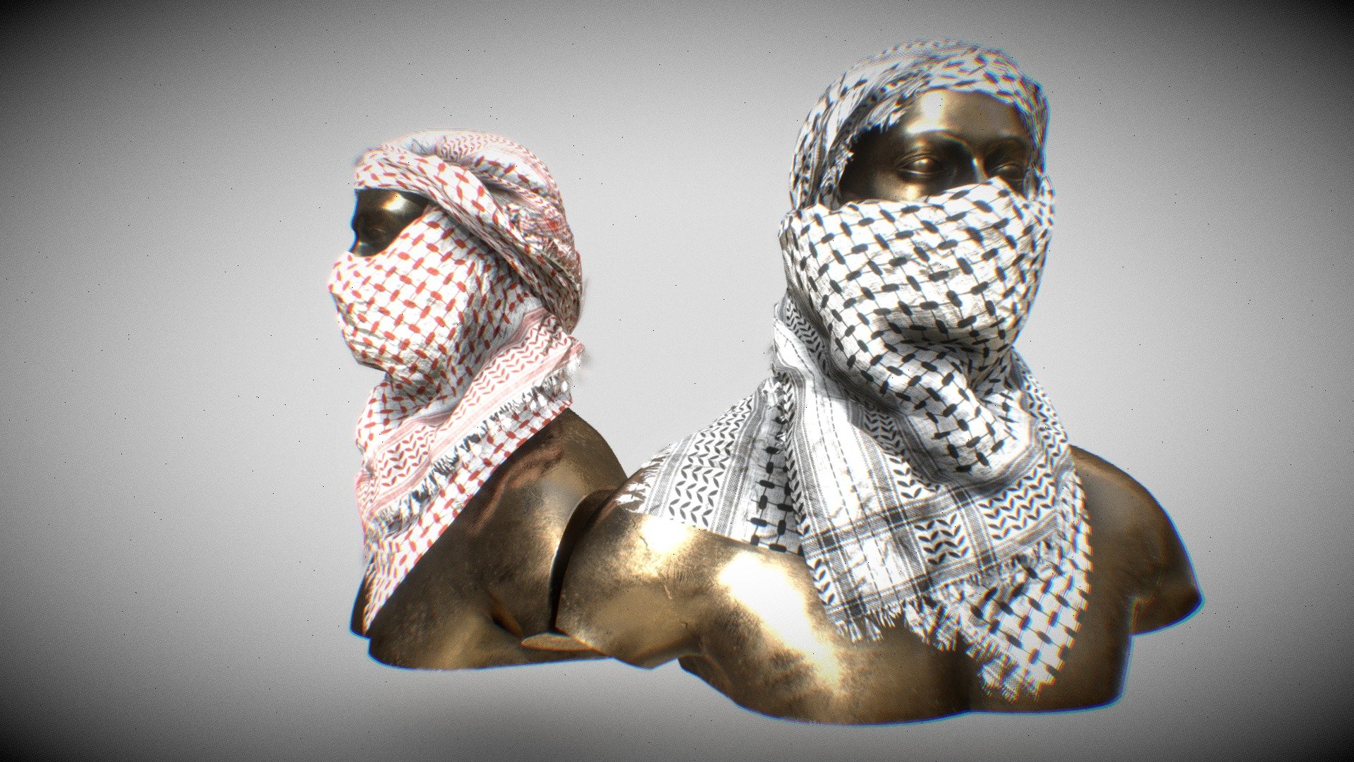 scarf Palestine Keffiyeh - 3D model by HichamSvr [d1611fb] - Sketchfab