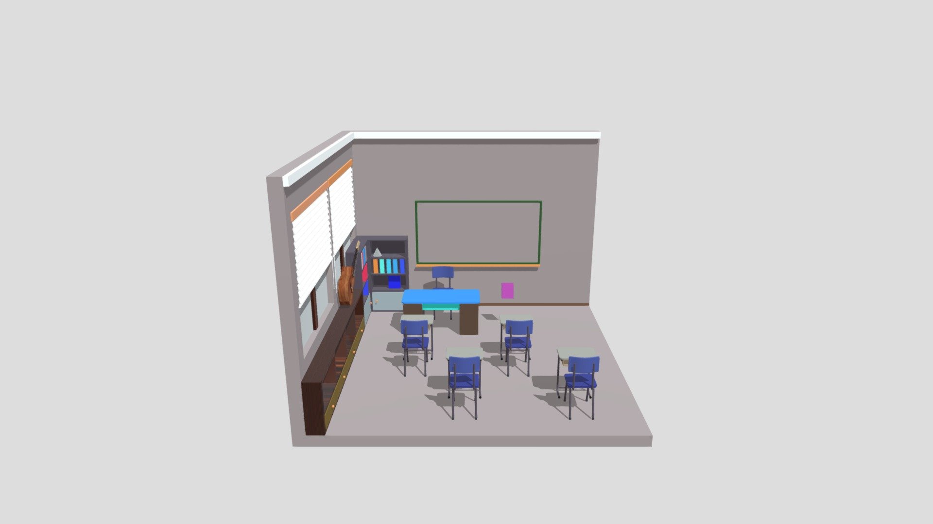 Classroom - Interior - 3D model by jpbeltrana [d16c3b4] - Sketchfab