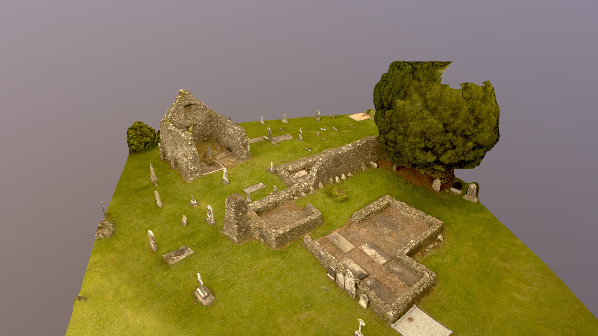Moybologue Old Graveyard - Structures, Co. Cavan - 3D model by ...