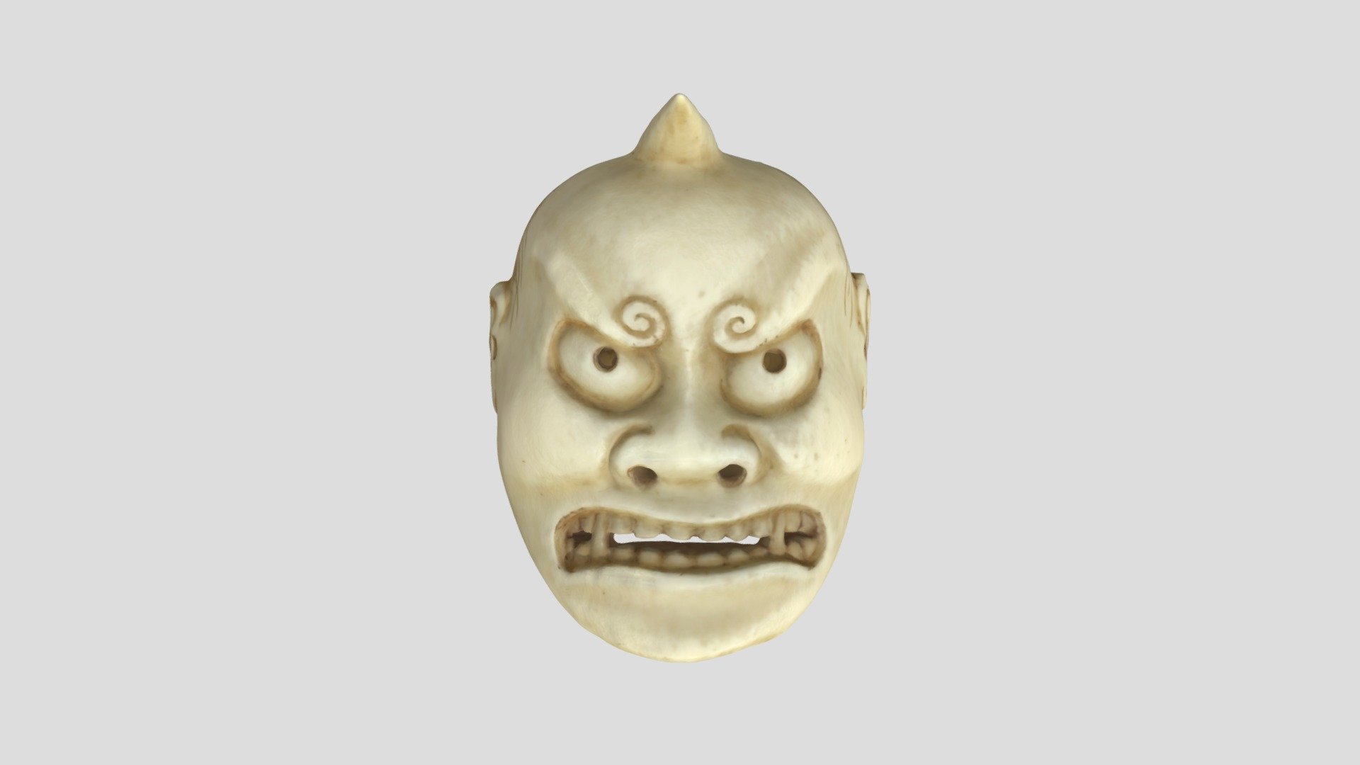 Ivory Carving Netsuke, Oni Mask (Ogre Mask) - 3D model by OCMFA ...