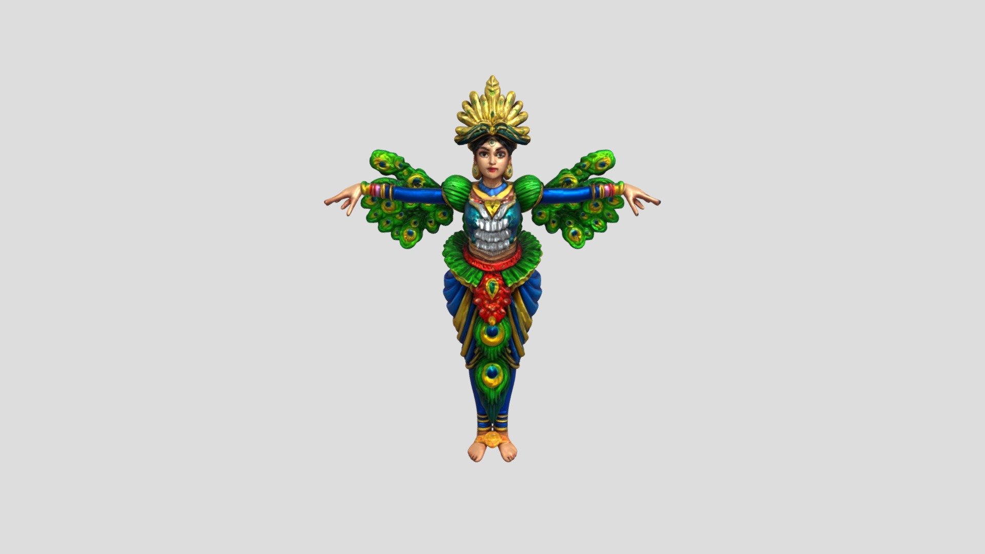 Peacock Dancer Illustration - Download Free 3D model by sudeerak ...