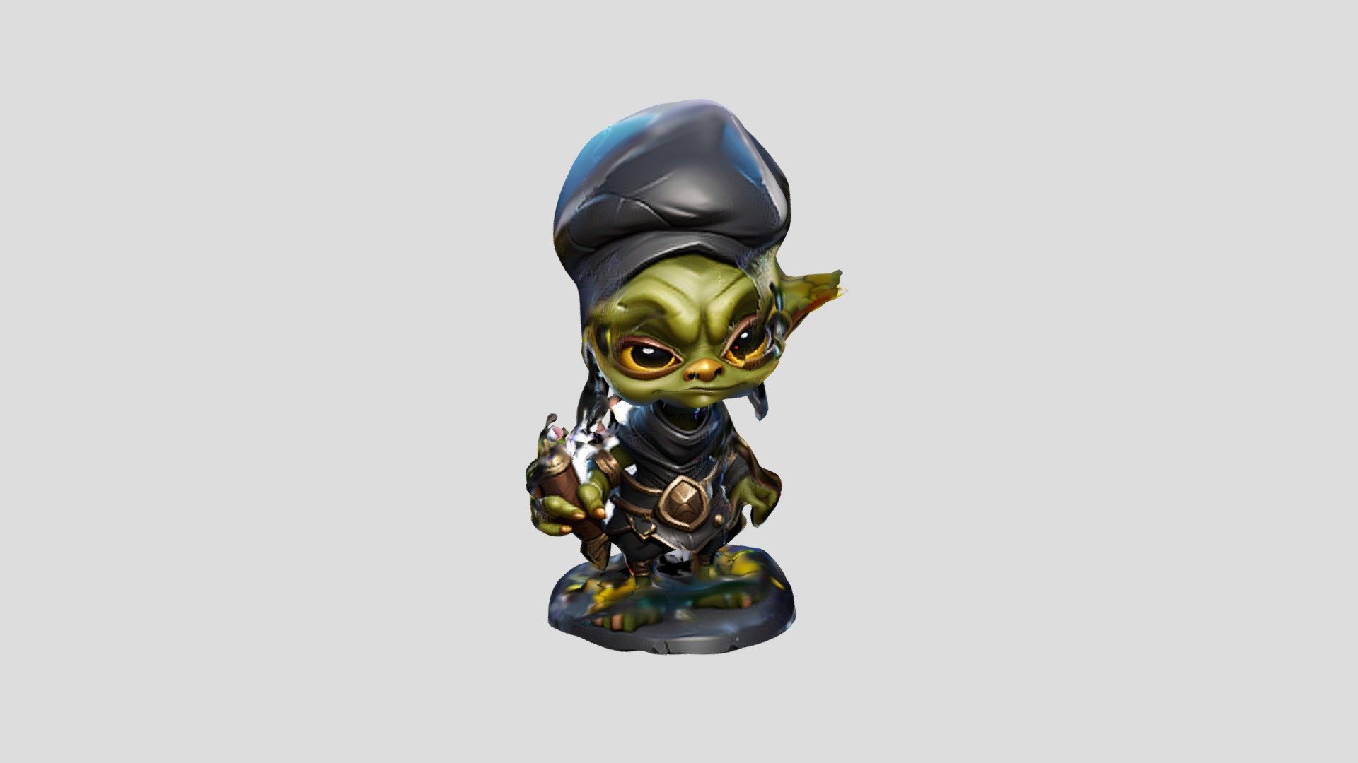 Cute little goblin with a staff A small gobli - Download Free 3D model ...