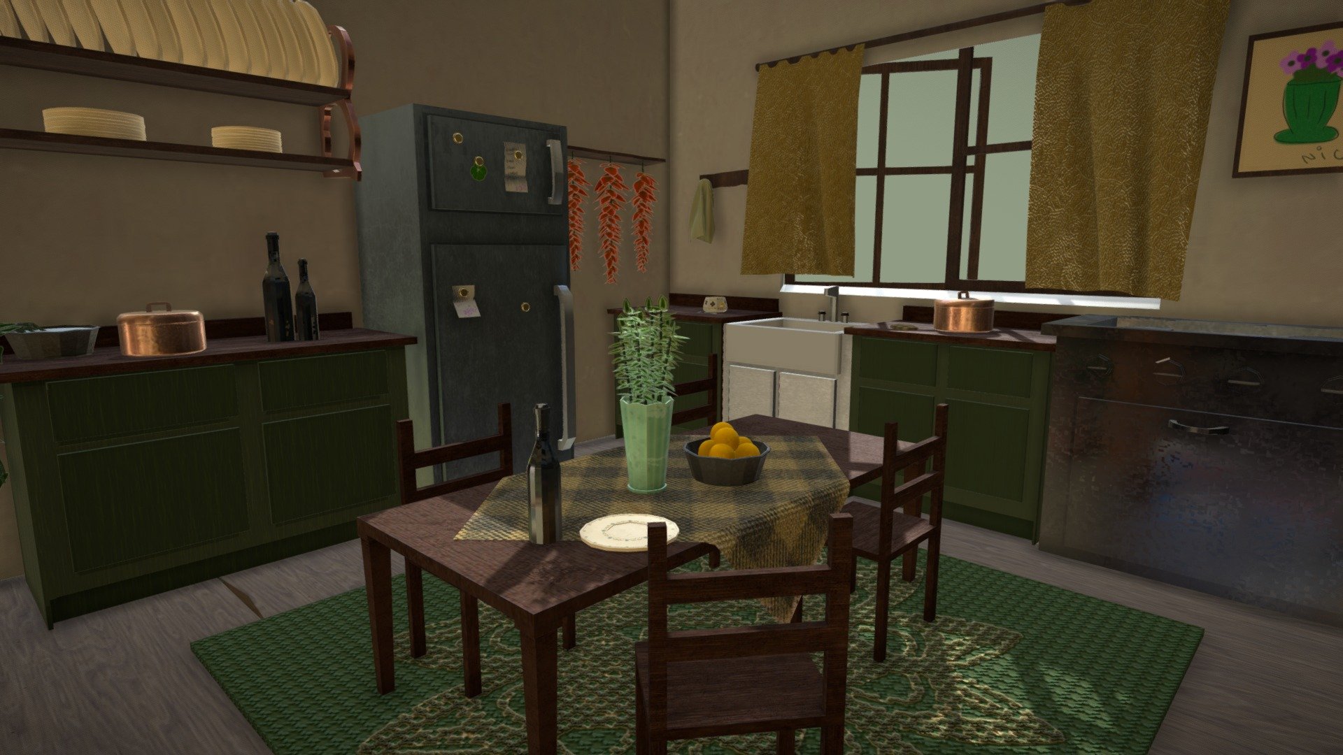 Cottage Family Kitchen - 3D model by luciapineirososa (@lucypineiro ...
