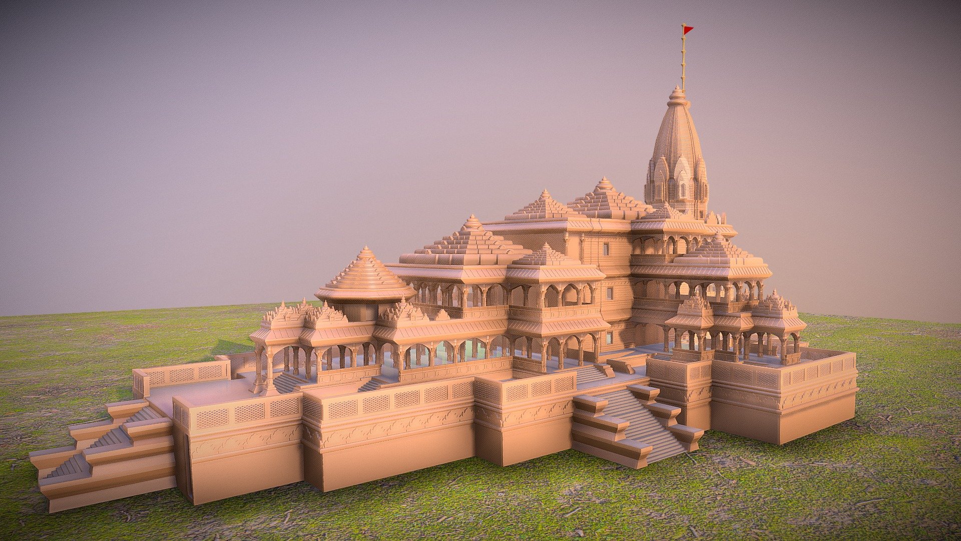 Ram Mandir - Buy Royalty Free 3D model by AnishRoyalinc [d182f51] - Sketchfab Store