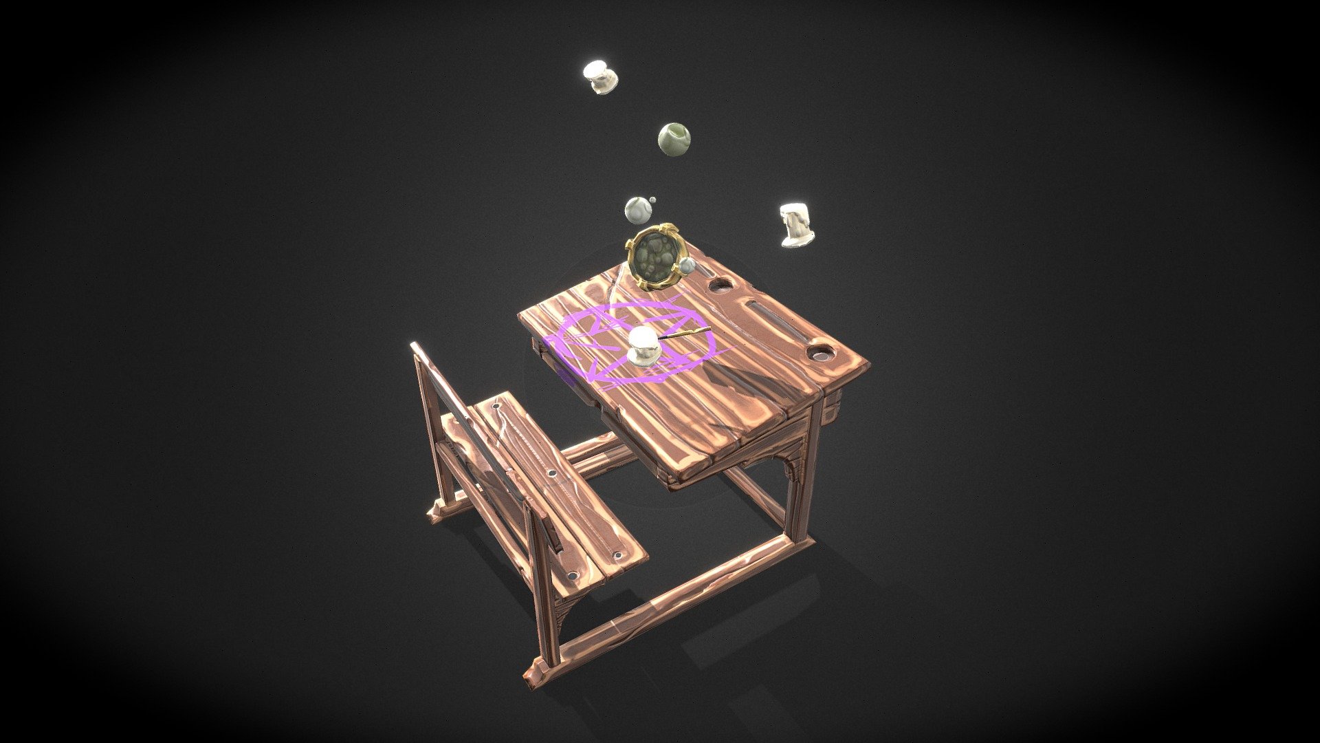 Stylized magical desk - 3D model by Louise Bour (@nitidie) [d183d2f ...