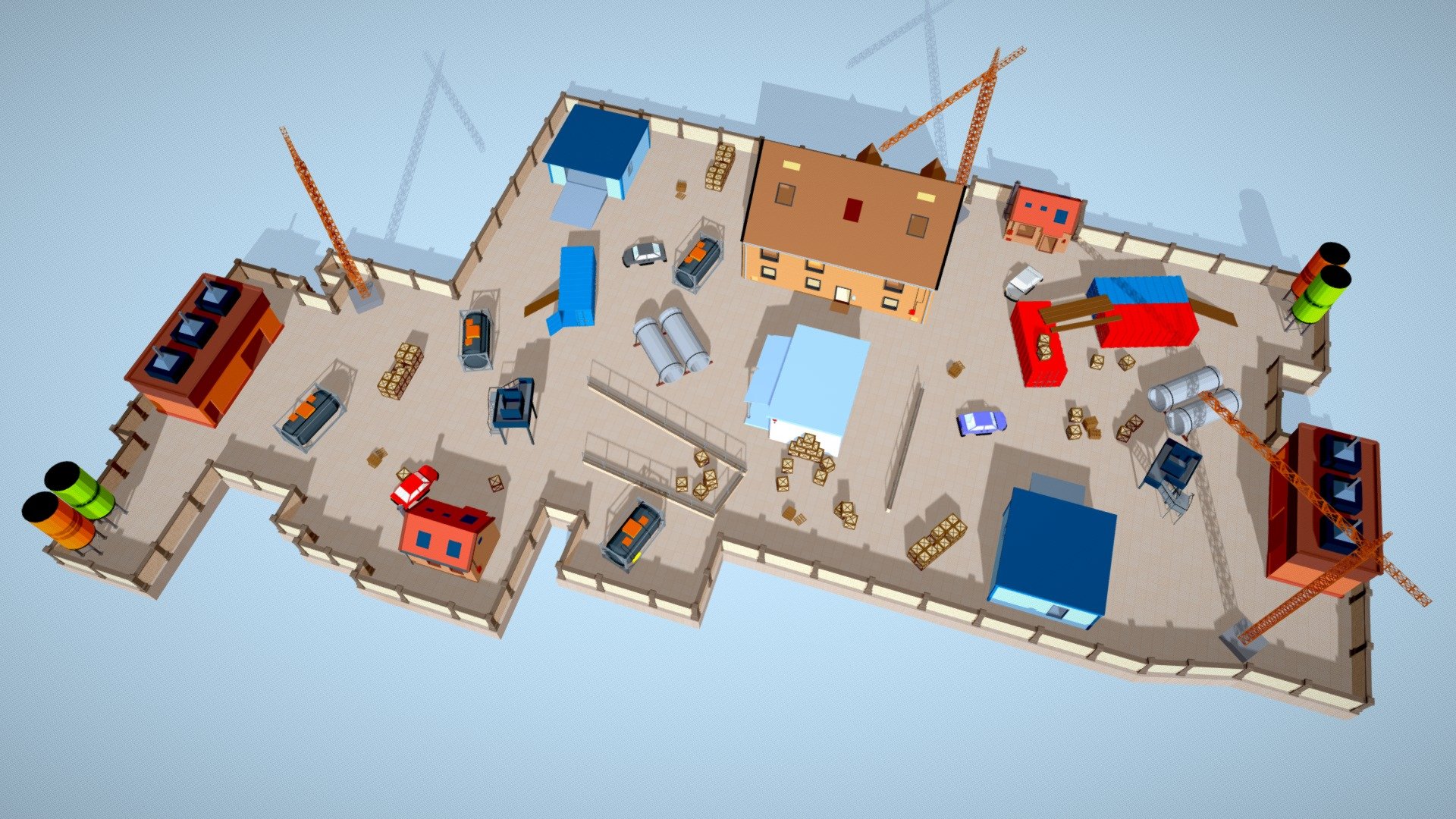 TDM Map 6 - FPS Game Environment - Low poly - Buy Royalty Free 3D model ...