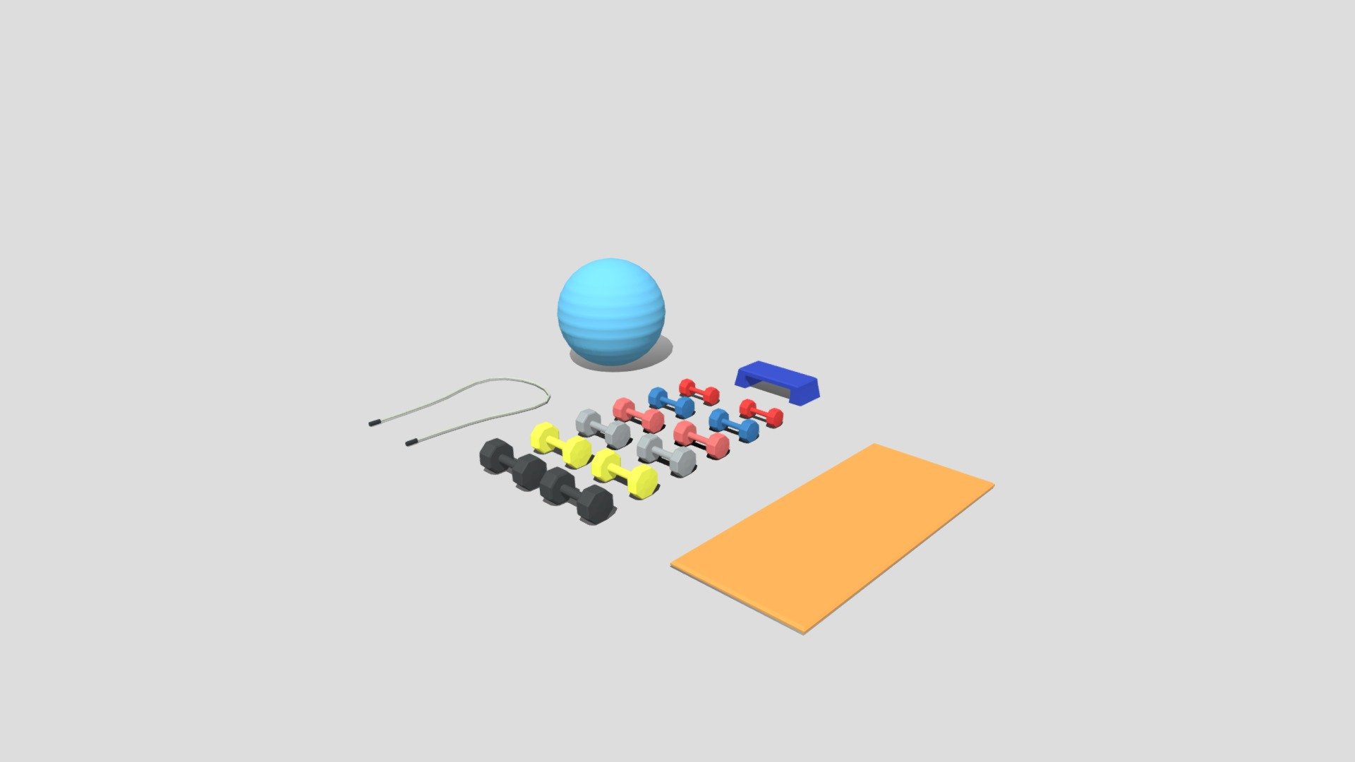 Low Poly Cartoon Gym Equipment - Buy Royalty Free 3D model by chroma3d ...