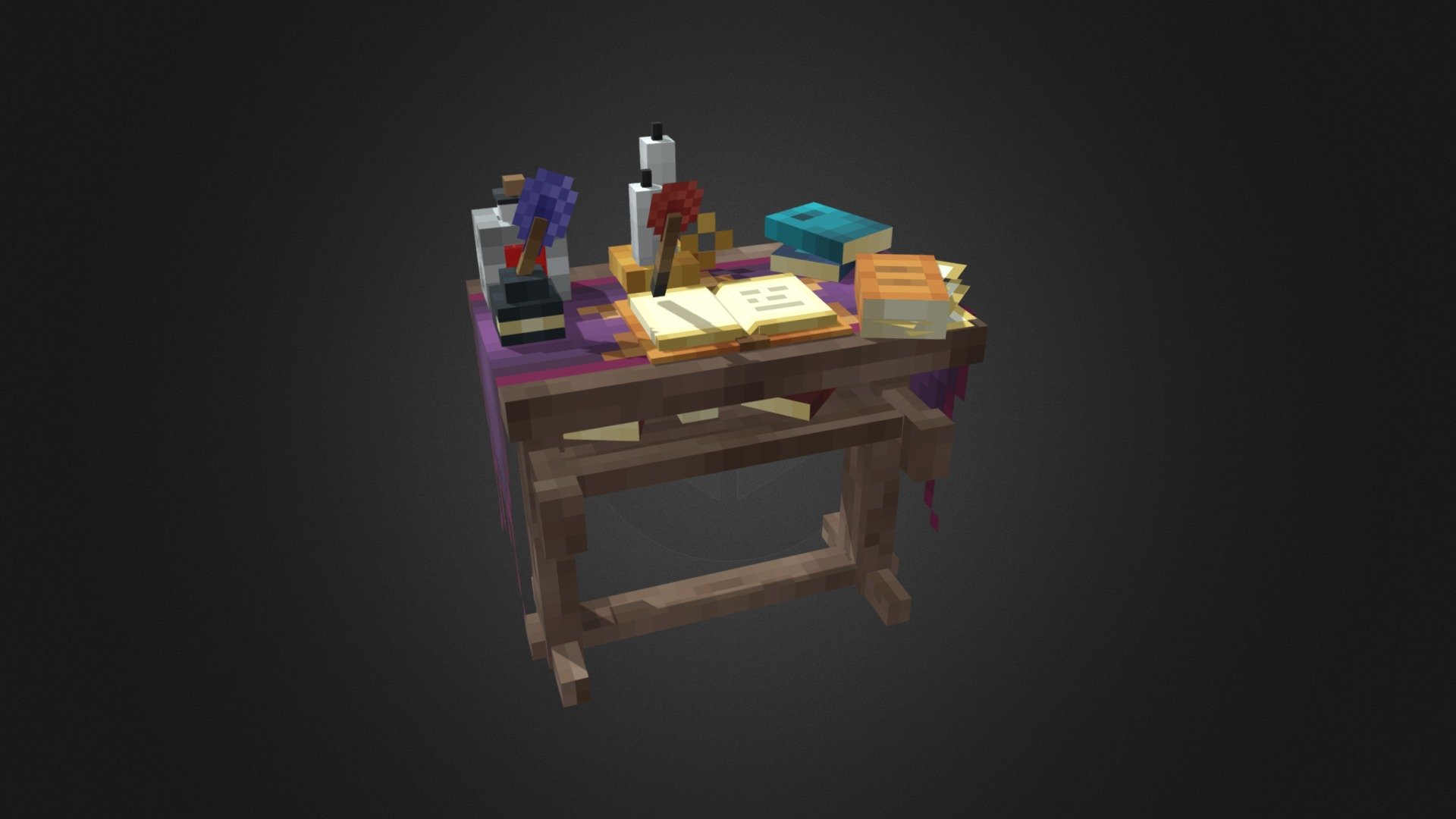 Minecraft Enchanted Scribe table - 3D model by Athinea [d18fc65 ...