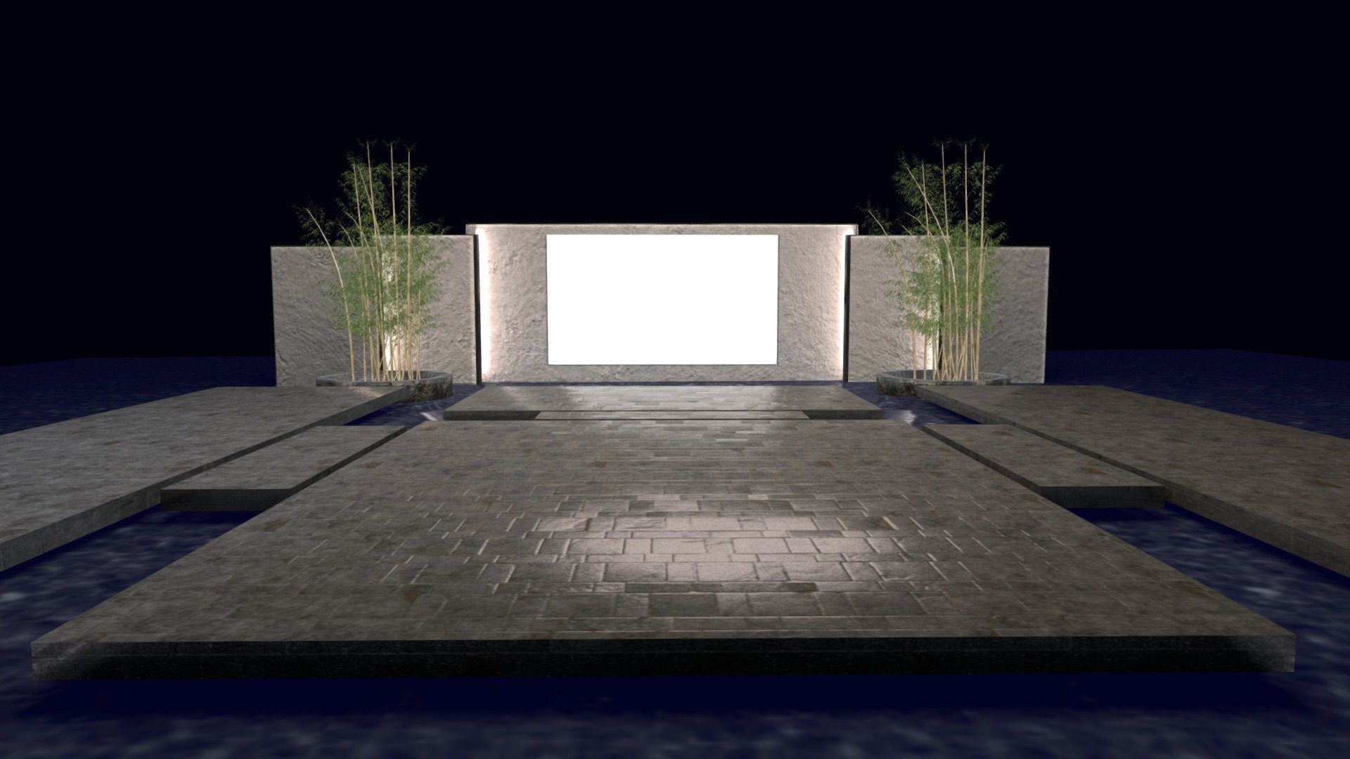 Japanese Bamboo Event Stage - 3D model by BIUM (@studiobium) [d193f28 ...