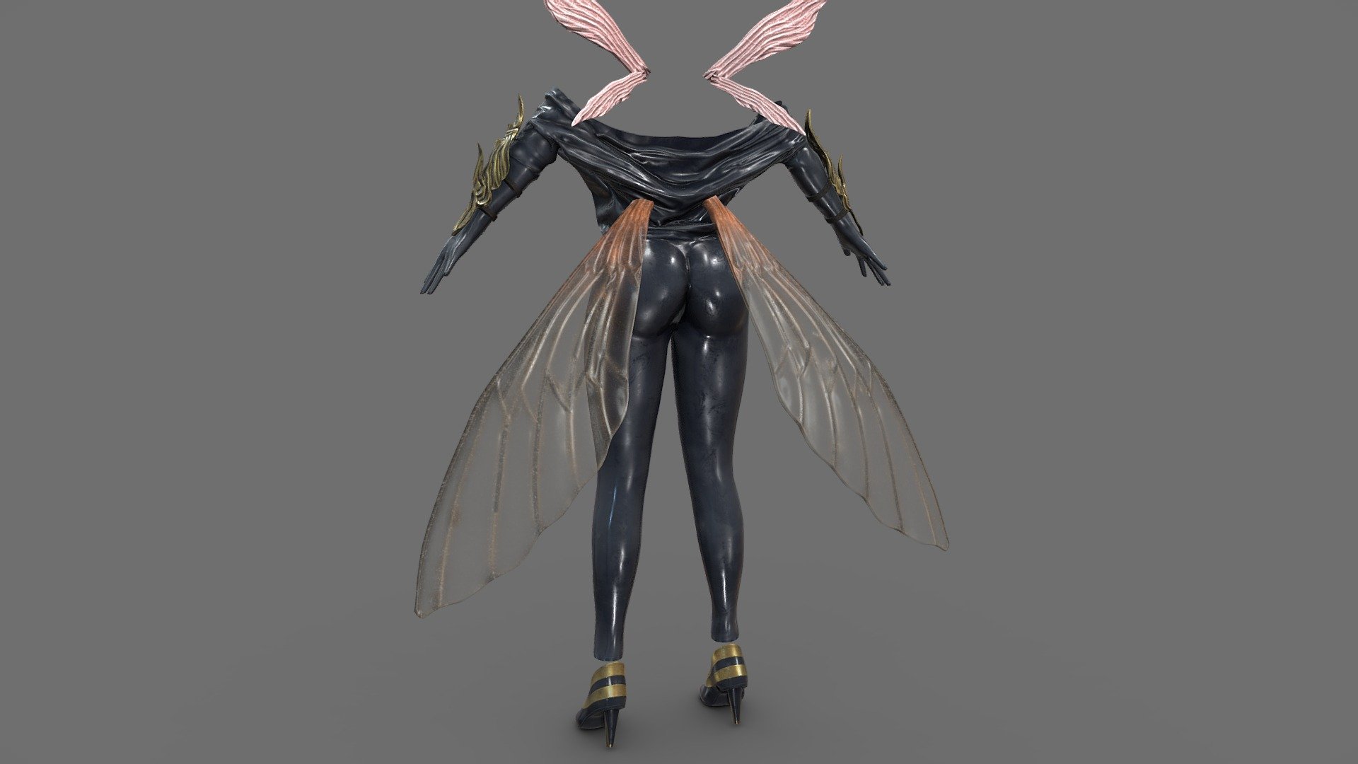 Female Futuristic Fly Character Outfit - Buy Royalty Free 3D model by ...