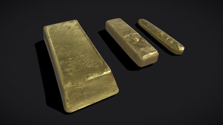 Gold-ingot 3D models - Sketchfab