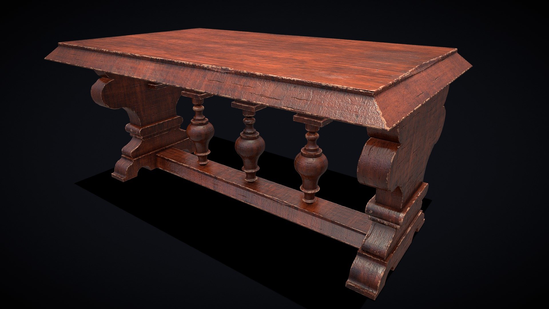 Medieval Elegant Rectangle Table - Buy Royalty Free 3D model by ...