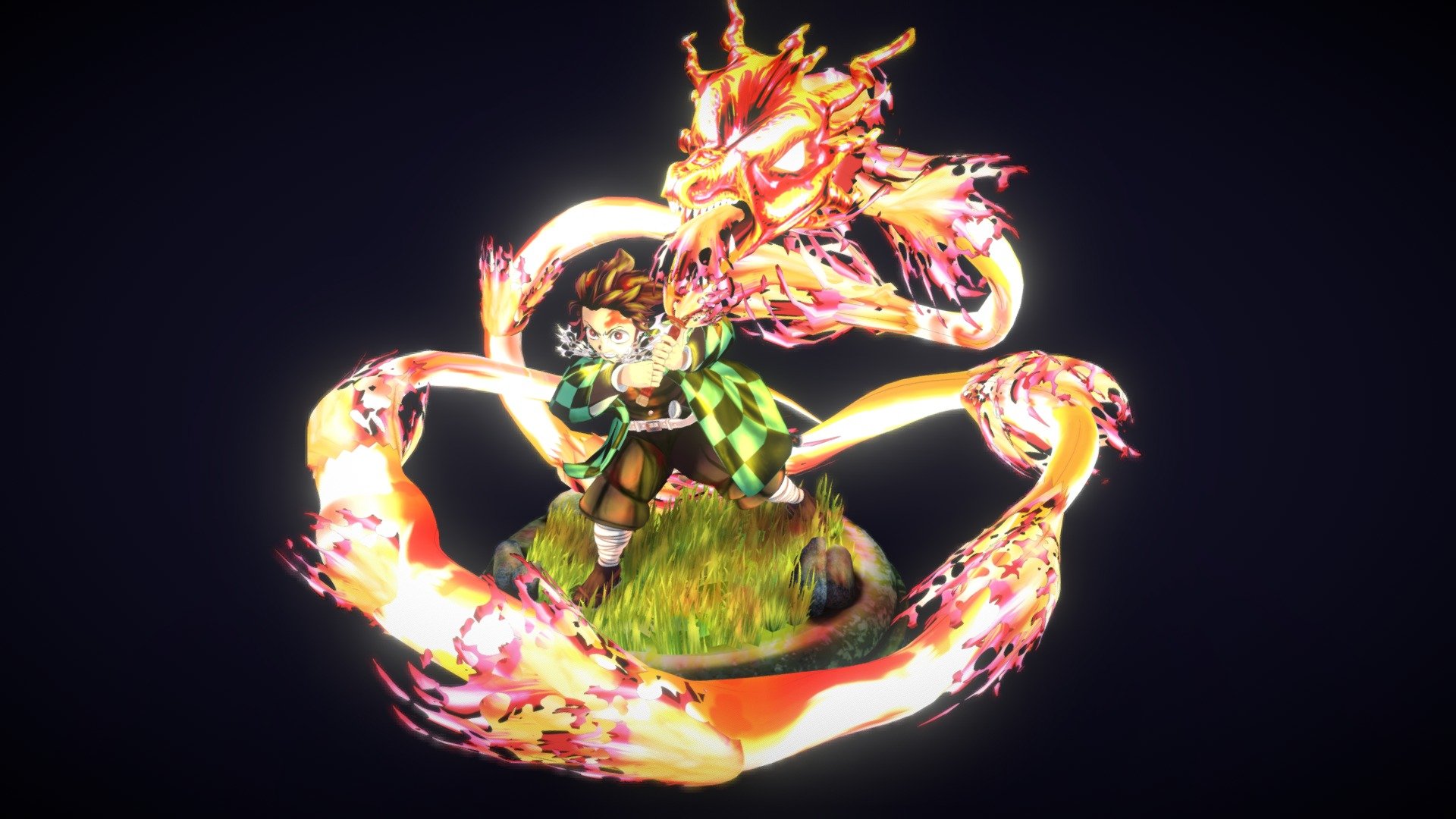 Tanjirō Kamado (Full Rig - 52 ARKit Shapekeys) - 3D model by AbaKat ...