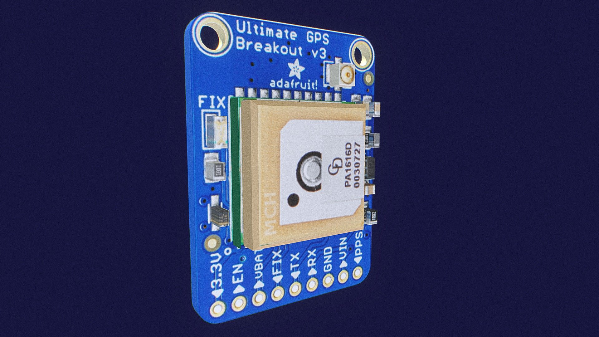 Ultimate GPS Breakout V3 from Adafruit - Download Free 3D model by astoria_cansat [d1aab20 ...