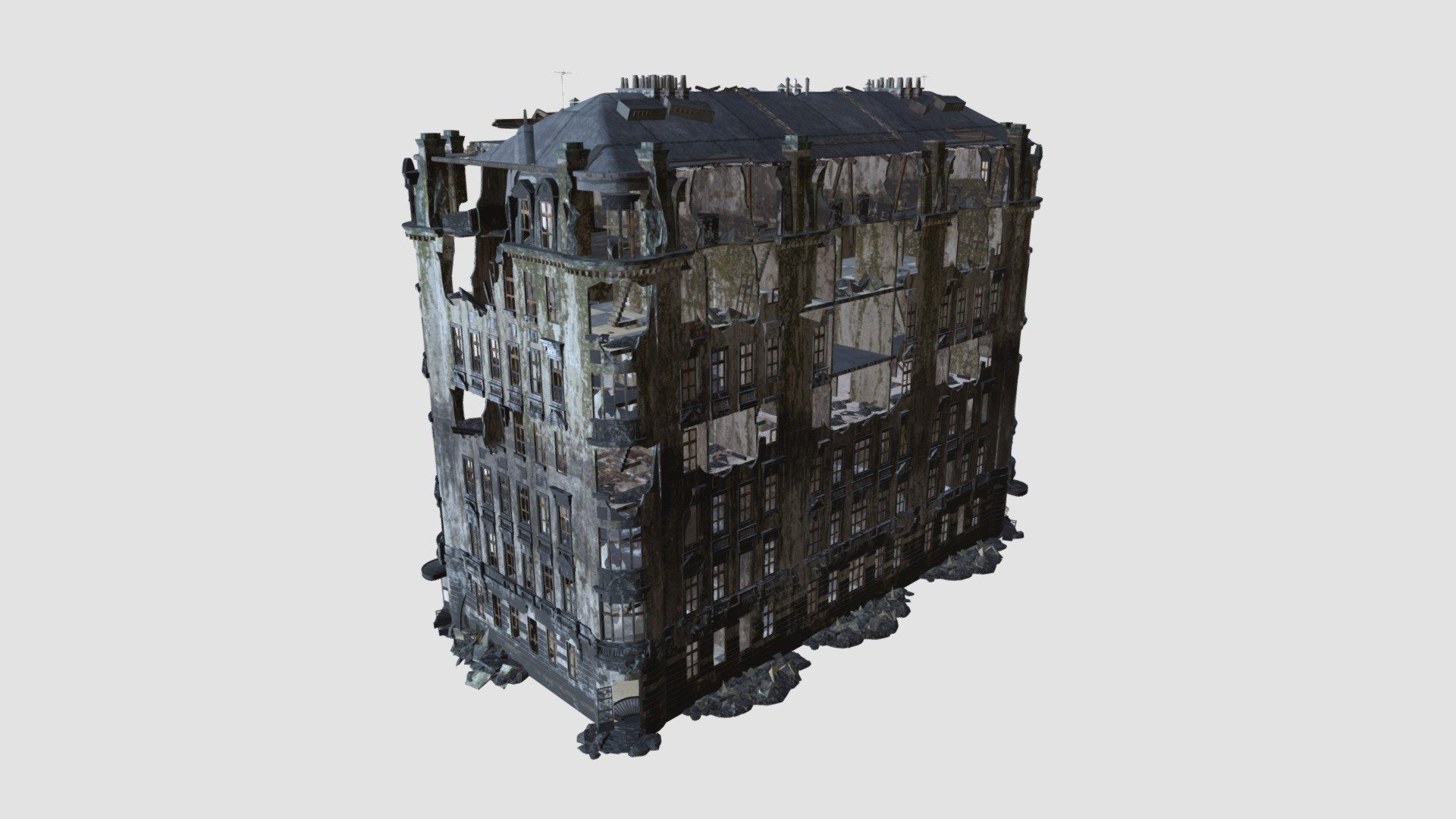 destroyed building - Buy Royalty Free 3D model by Evermotion [d1ac70b ...
