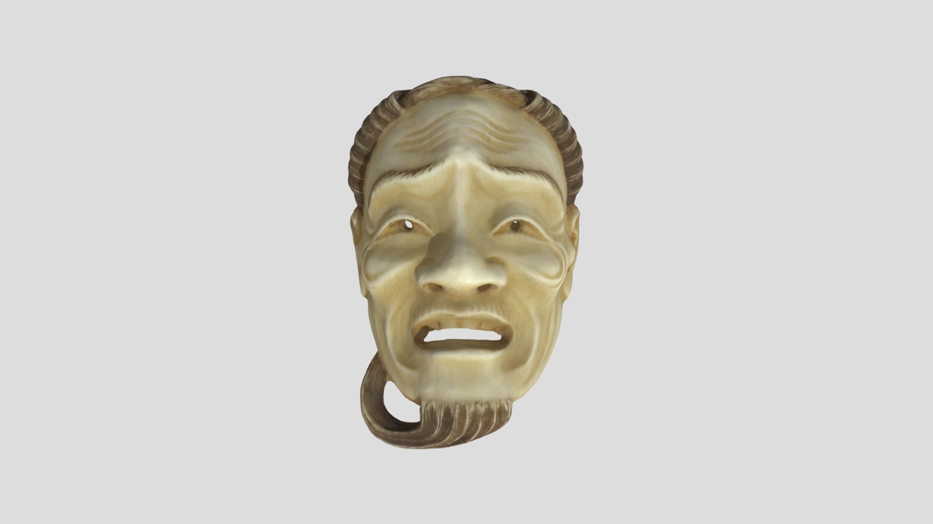 Ivory Carving Netsuke, Jo Mask (Aged Man Mask) - 3D model by OCMA ...