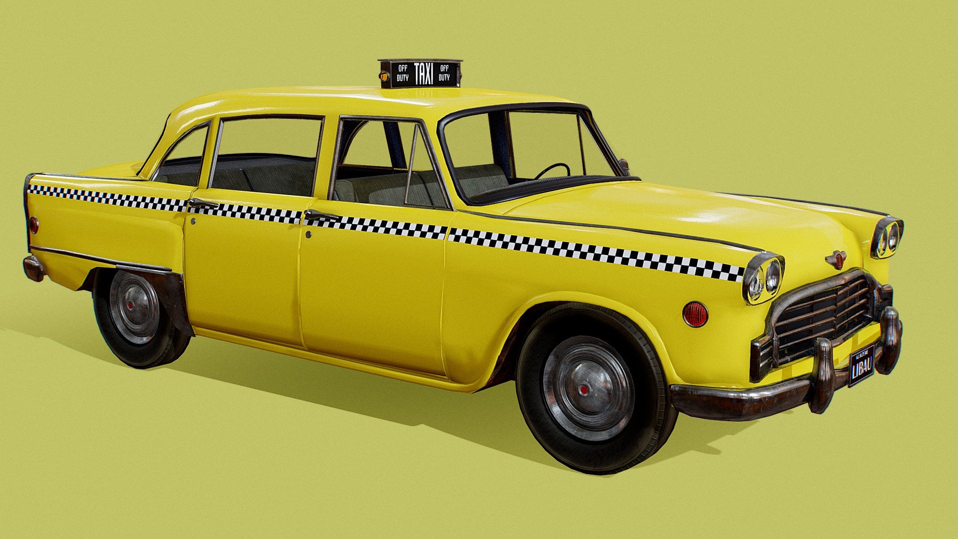 1950s American Taxi (based on Checker) - Buy Royalty Free 3D model by ...