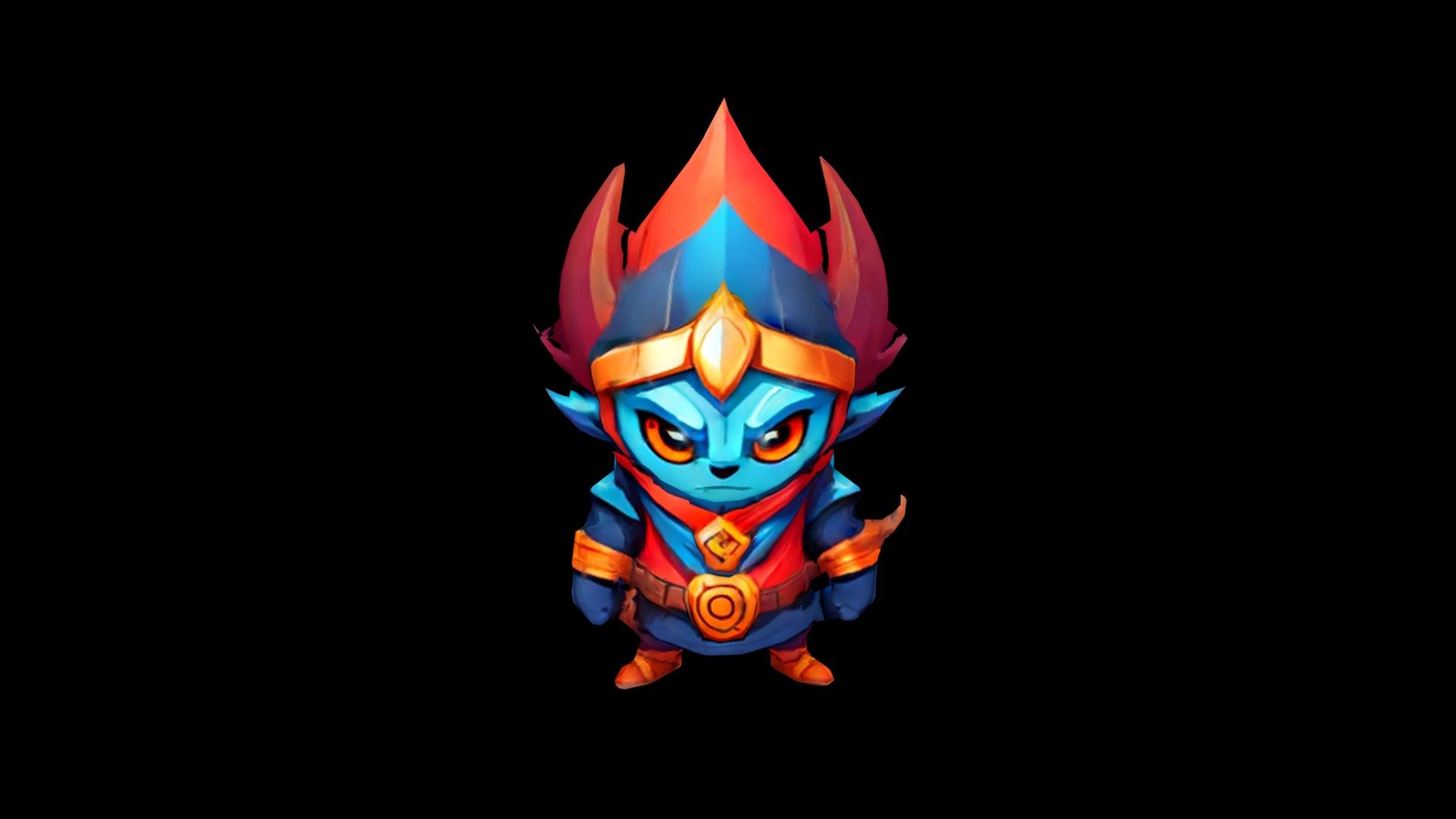 A character in a red and blue outfit with a gold - Download Free 3D ...