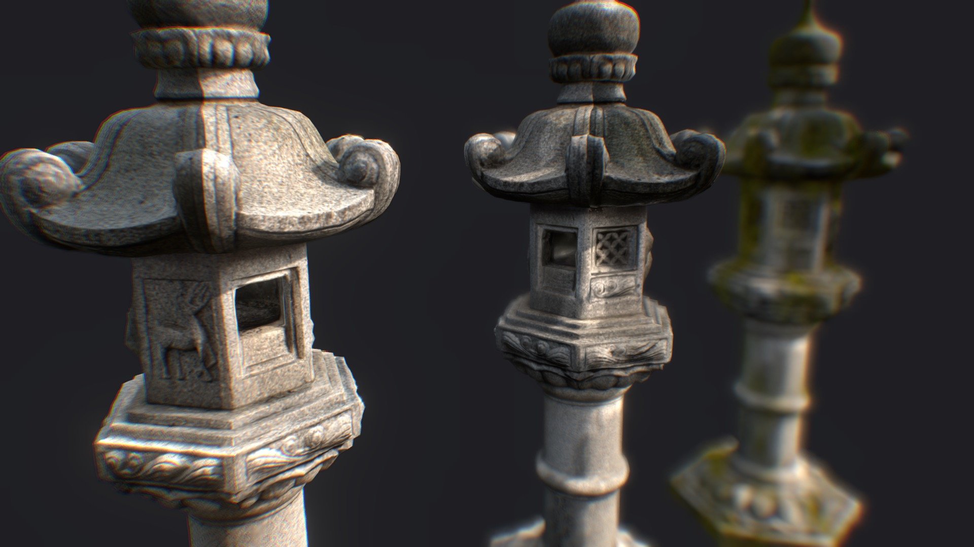4k PBR Japanese Lantern Toro V2 (3 options) - 3D model by captainagk ...