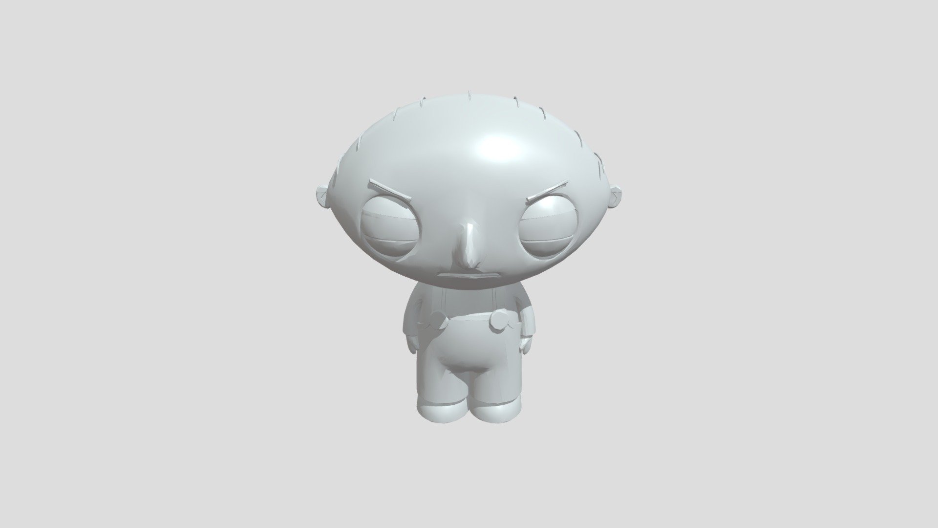 Cartoon baby with round head and red overalls - 3D model by Poopos ...