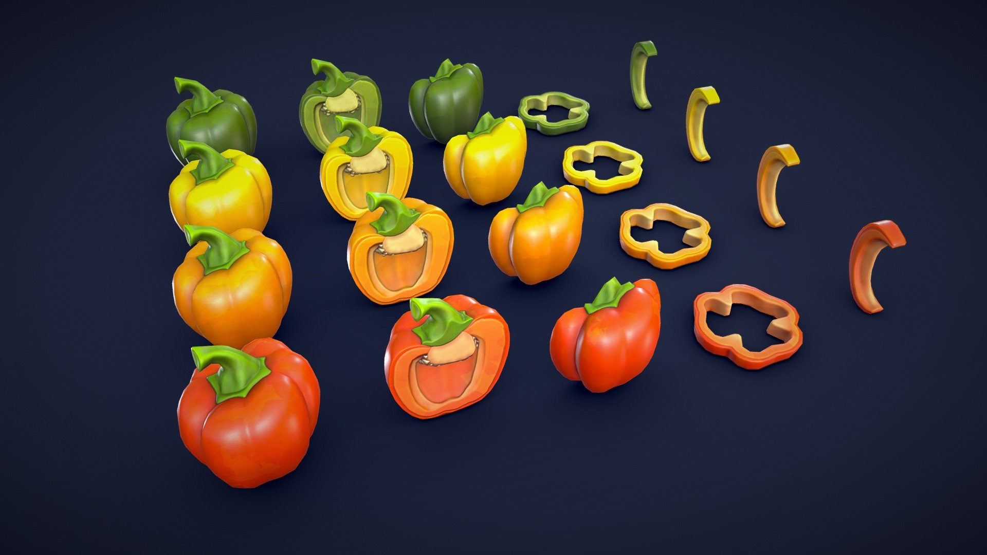 Stylized Bell Pepper - Low Poly - Buy Royalty Free 3D model by LarkArt ...