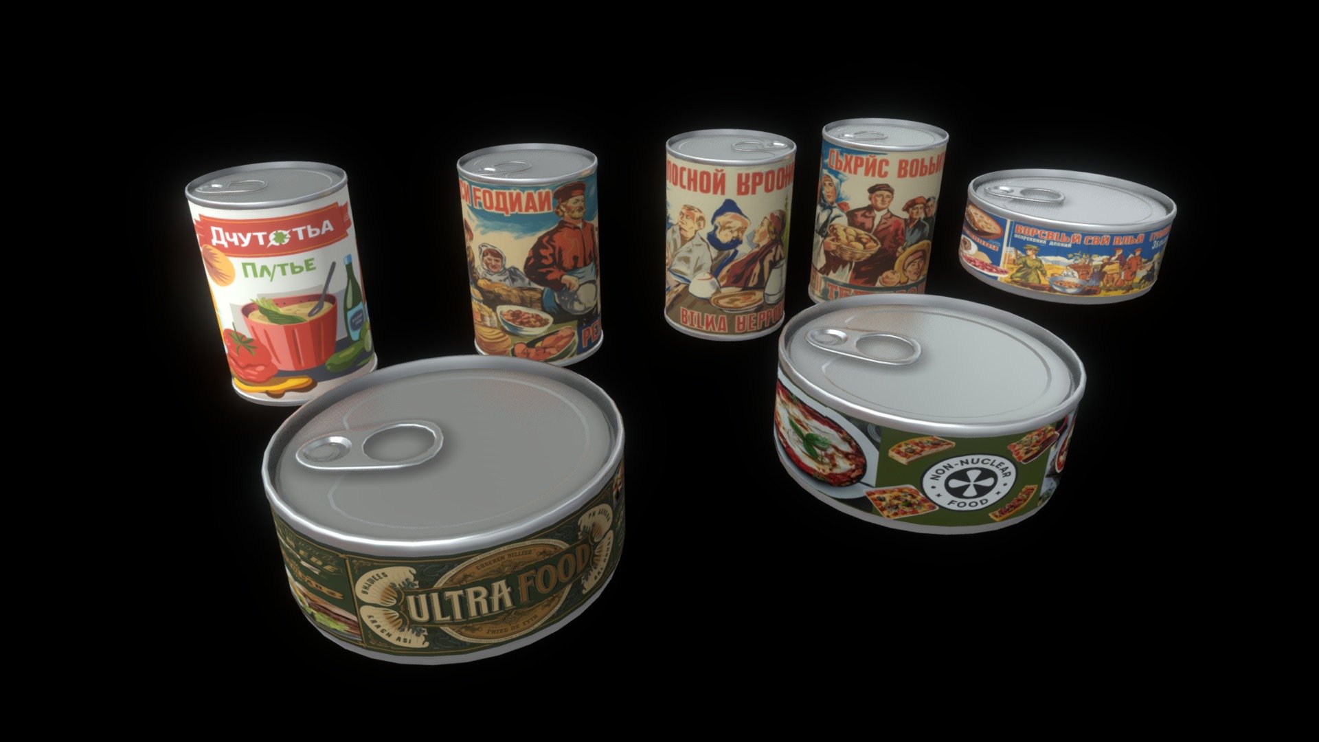 Post- Apocalyptic Canned Foods - Download Free 3D model by Jungle Jim ...