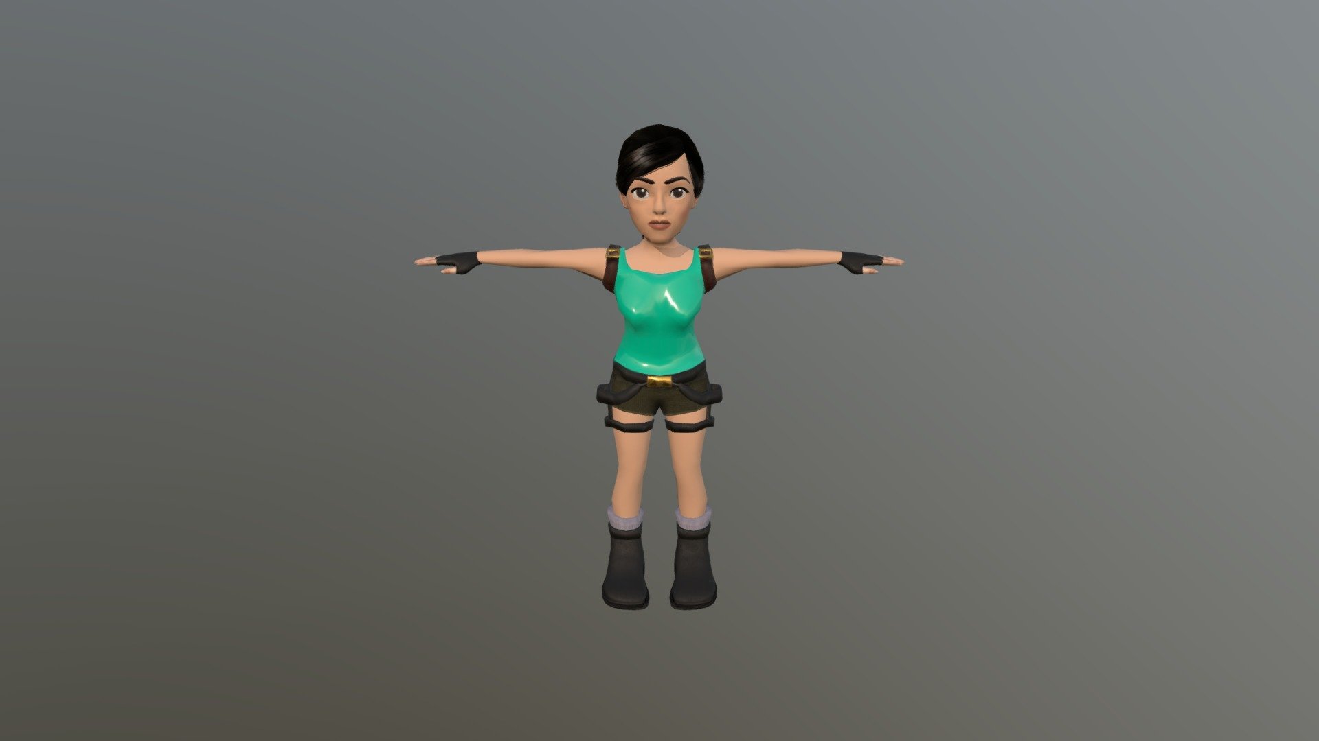 Low poly Lara Croft cartoonish style - 3D model by Nikolayeva (@nikolaeva) [d20ac90] - Sketchfab