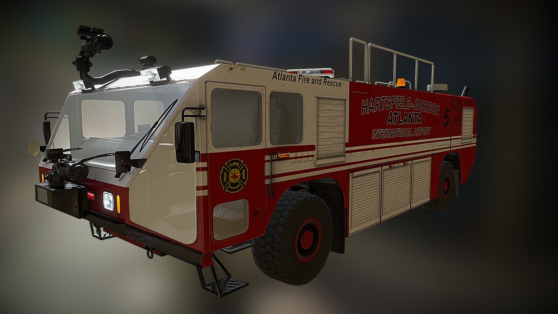 ARFF Fire Fighting Vehicle - 3D model by gwisstudios [d20c129] - Sketchfab