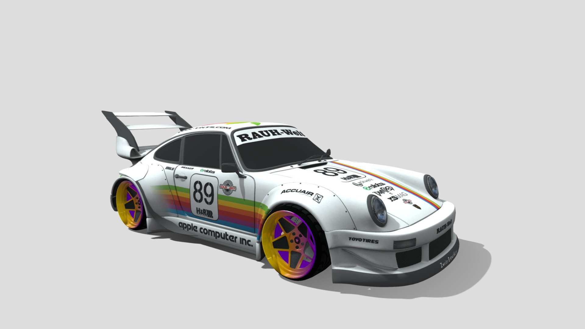Porsche 911 993 RWB GT2 (RAUH_Welt) - Download Free 3D model by Hyena ...