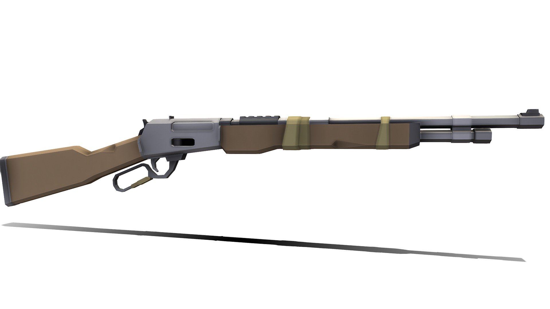 Lever-Action Rifle (Low Poly) - 3D model by Likonisa (@eDU6tjT5IDwTntq ...