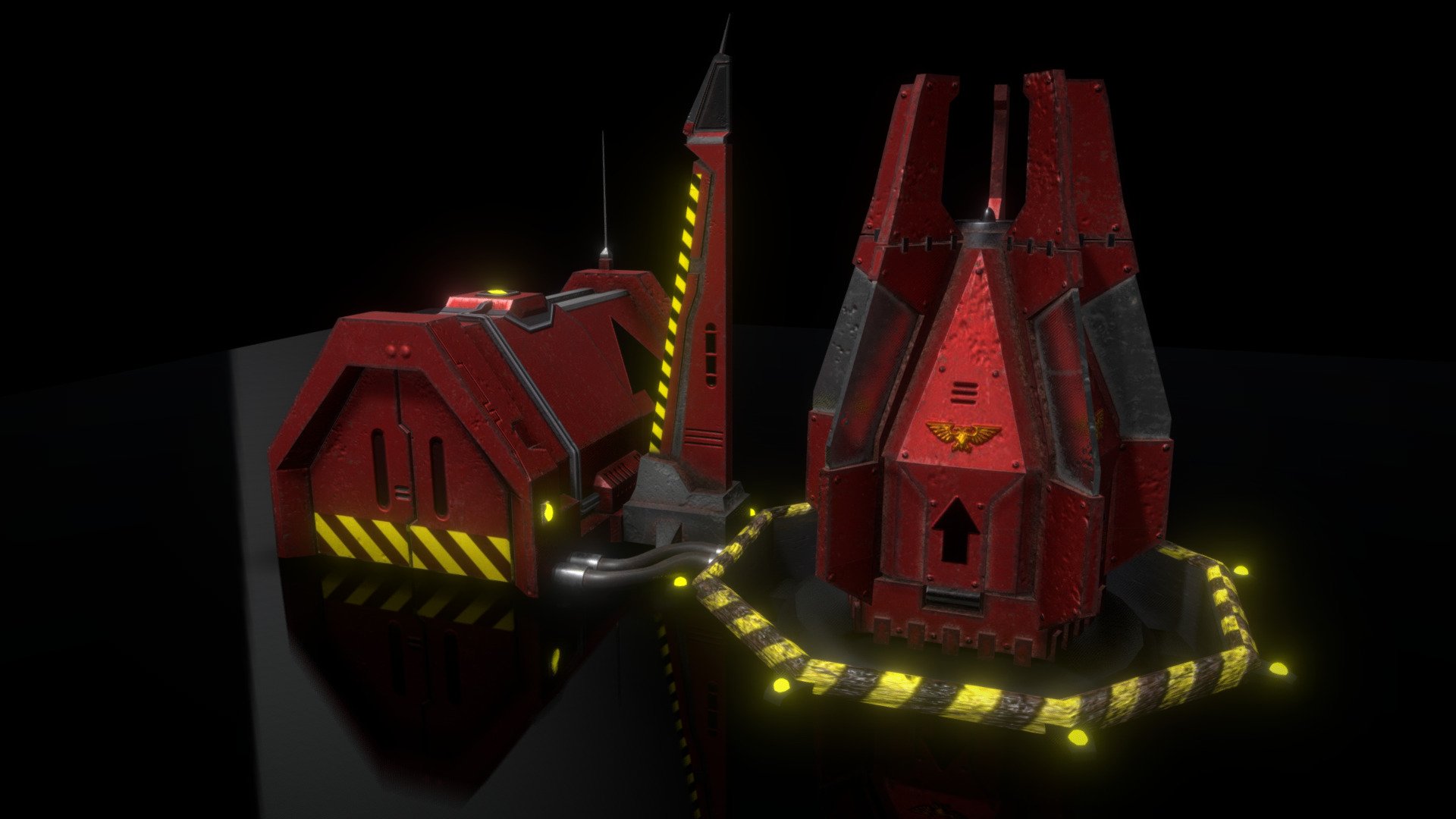 WH40K DoW: Space Marines Barracks (Animated) - Download Free 3D model ...