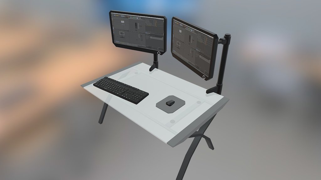 Lab Desk and Computer - 3D model by ChrisTutor089 [d219289] - Sketchfab
