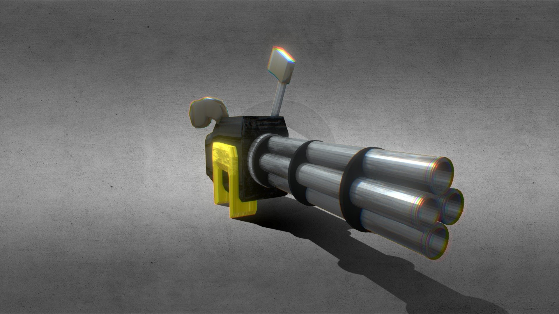 Low-poly Minigun/ ametralladora low-poly - Download Free 3D model by ...