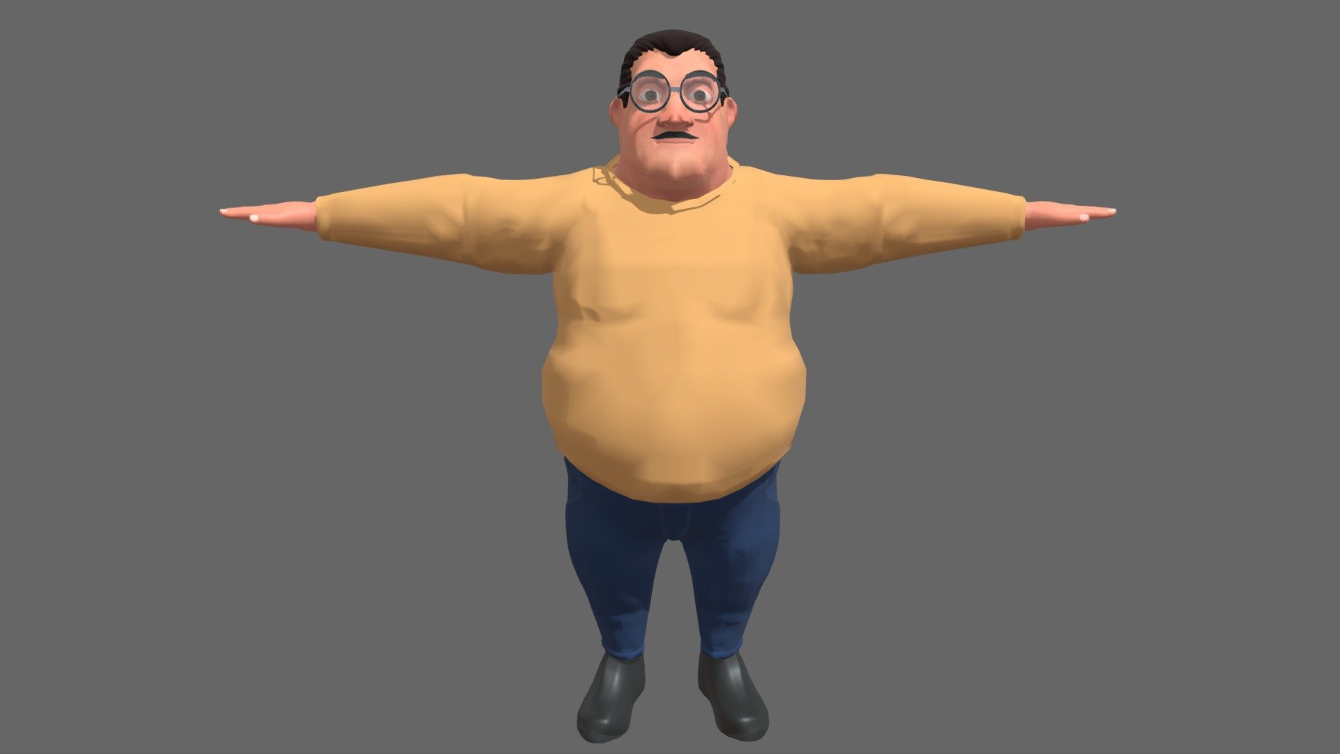TOONY CHARACTER LOPOLY RIGGED FAT MAN MAYA - Buy Royalty Free 3D model ...