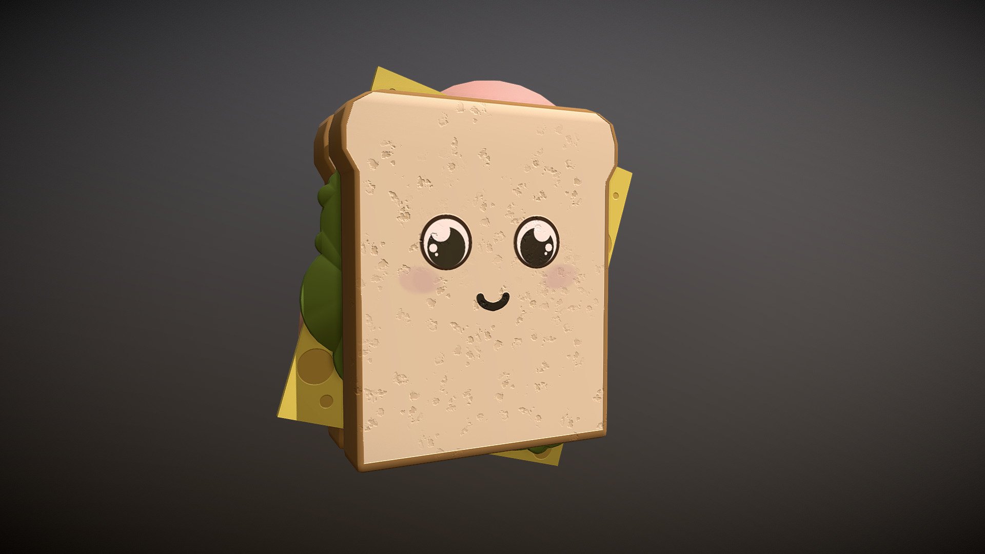 Low poly cute sandwich game ar vr asset - Buy Royalty Free 3D model by ...