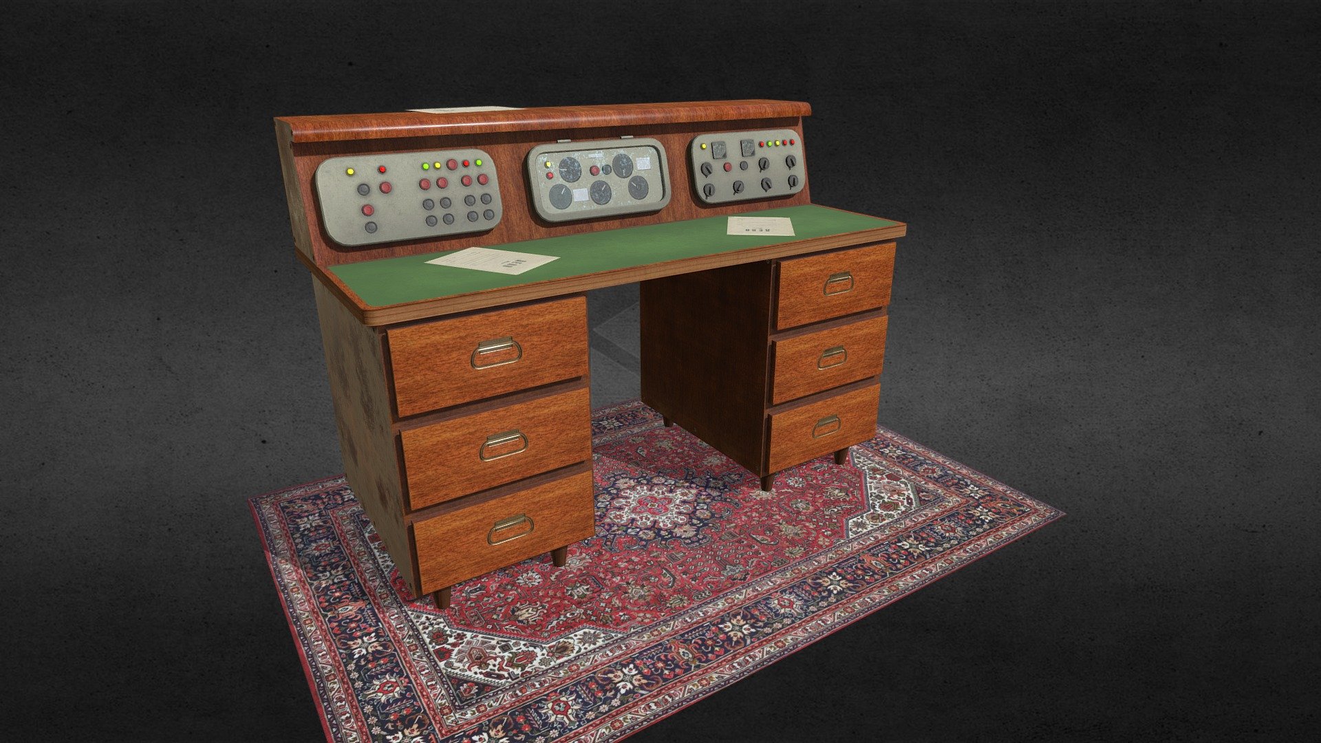 Old soviet table with control panel - Download Free 3D model by Mikhail ...