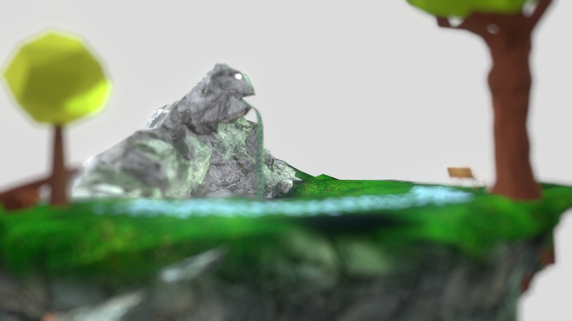 Flying island with a rock sculpture - 3D model by cccp-3d [d239220 ...