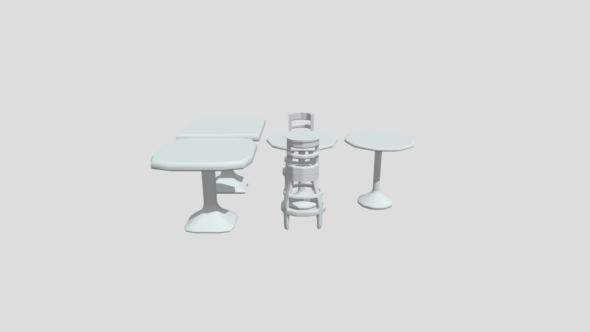 Cafe Tables& Chairs - Download Free 3D model by Mattias G (@Mattias_G ...