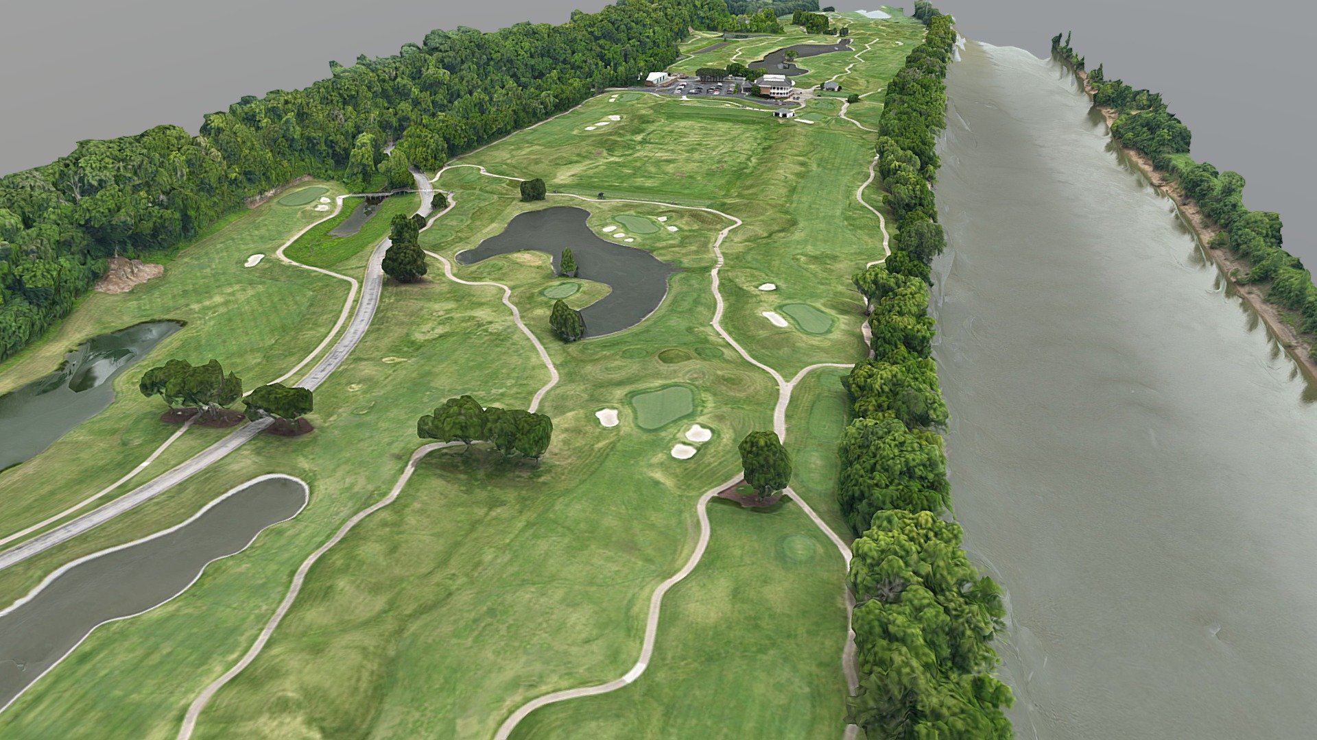 Golf Course on the River - Download Free 3D model by johnnokomis ...