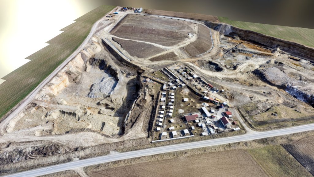 3D mine/quarry and closed landfill modeling - 3D model by AMS - Aerial ...