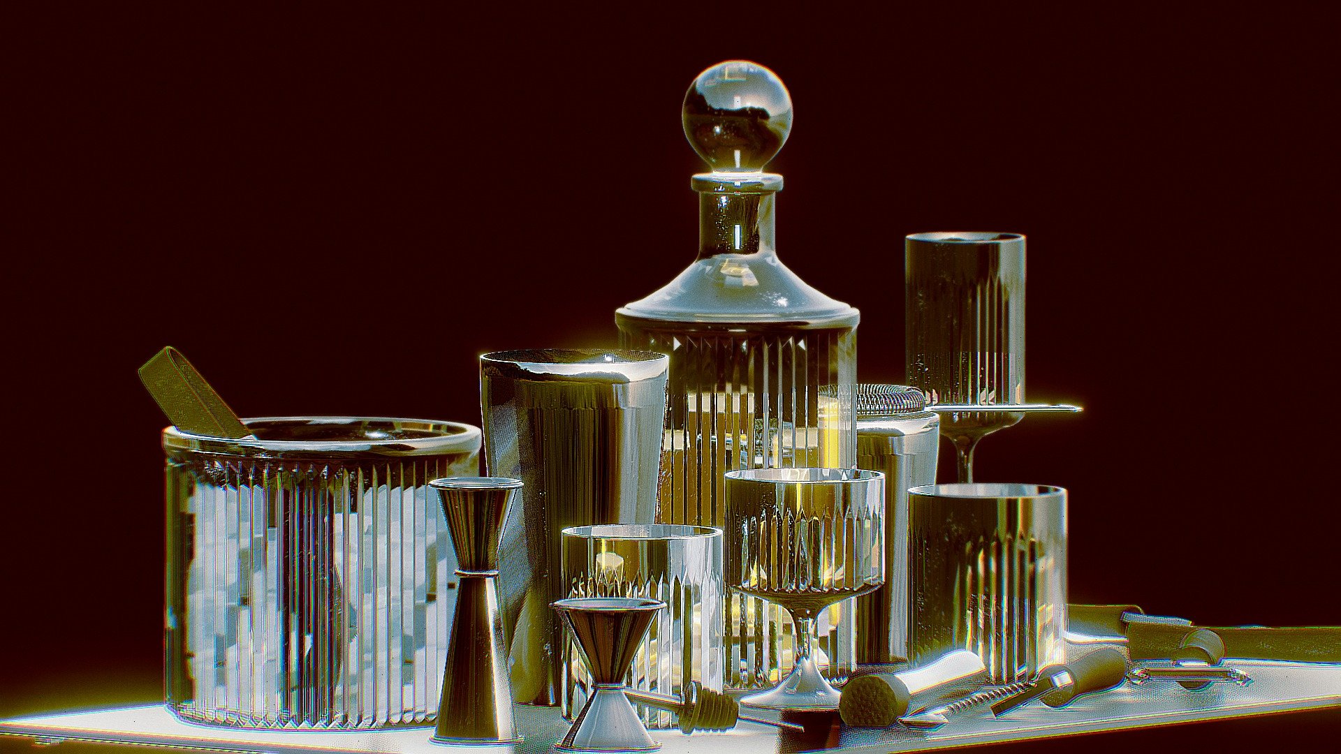 Glassware & Cocktail Set - Buy Royalty Free 3D model by Studio Ochi ...