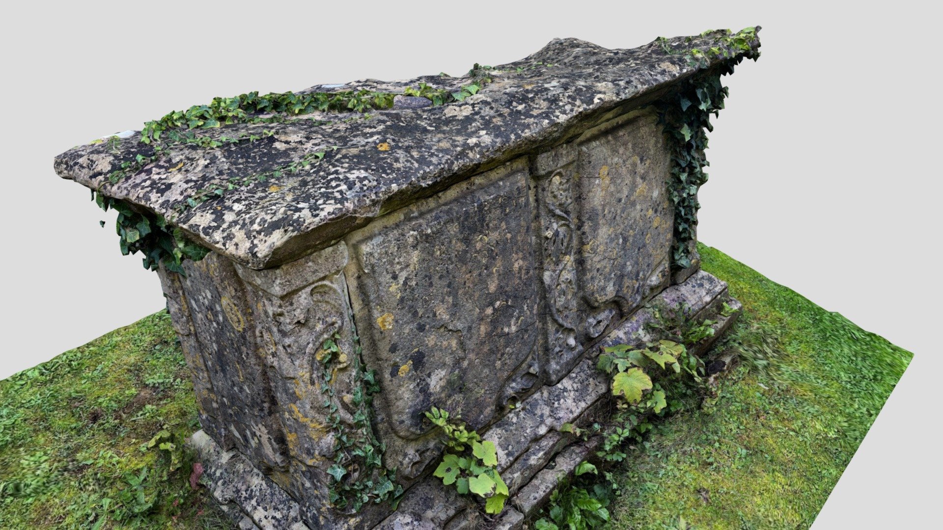 Beaten up stone grave monument sarcophagus - Buy Royalty Free 3D model ...
