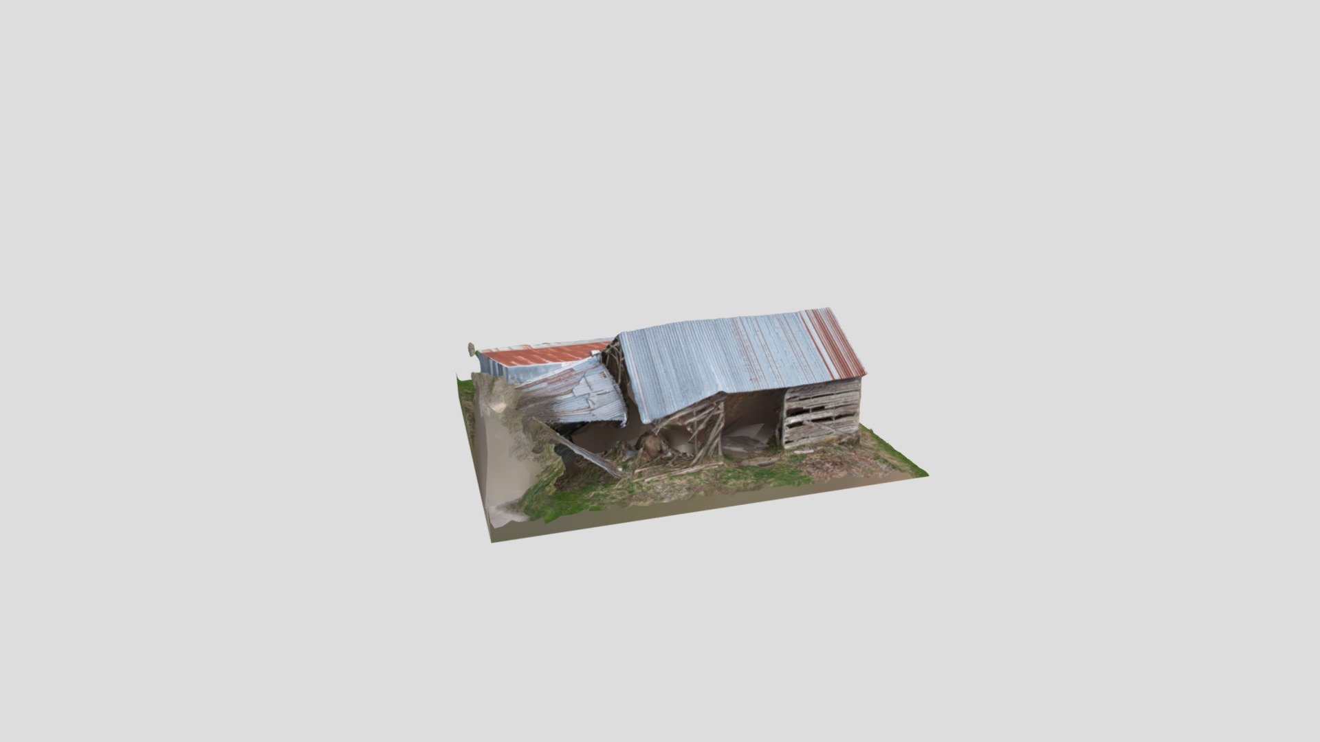 Collapsed shed - 3D model by Zarza (@misteryo.george) [d2523ef] - Sketchfab